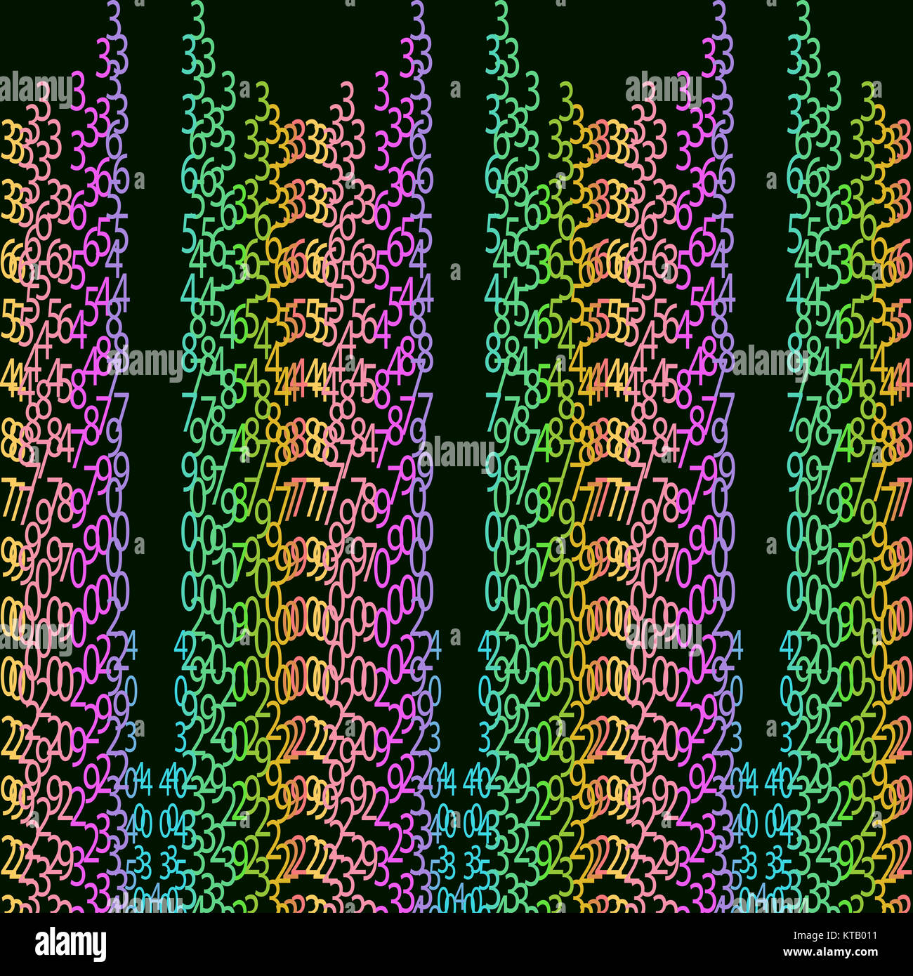 Matrix concept rainbow and black green background with digits on Stock ...