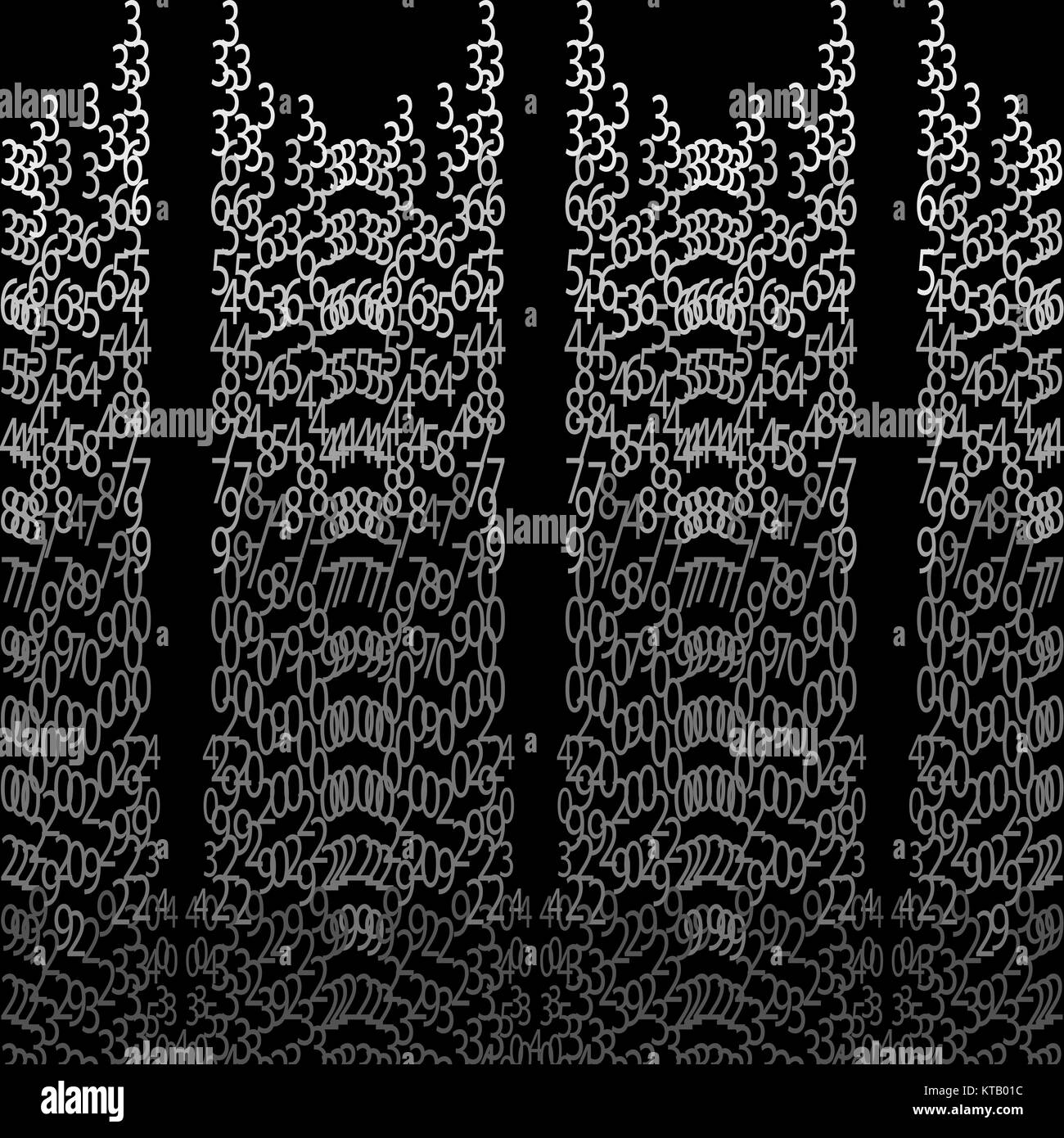 Matrix concept black and white background with digits on screen Stock ...