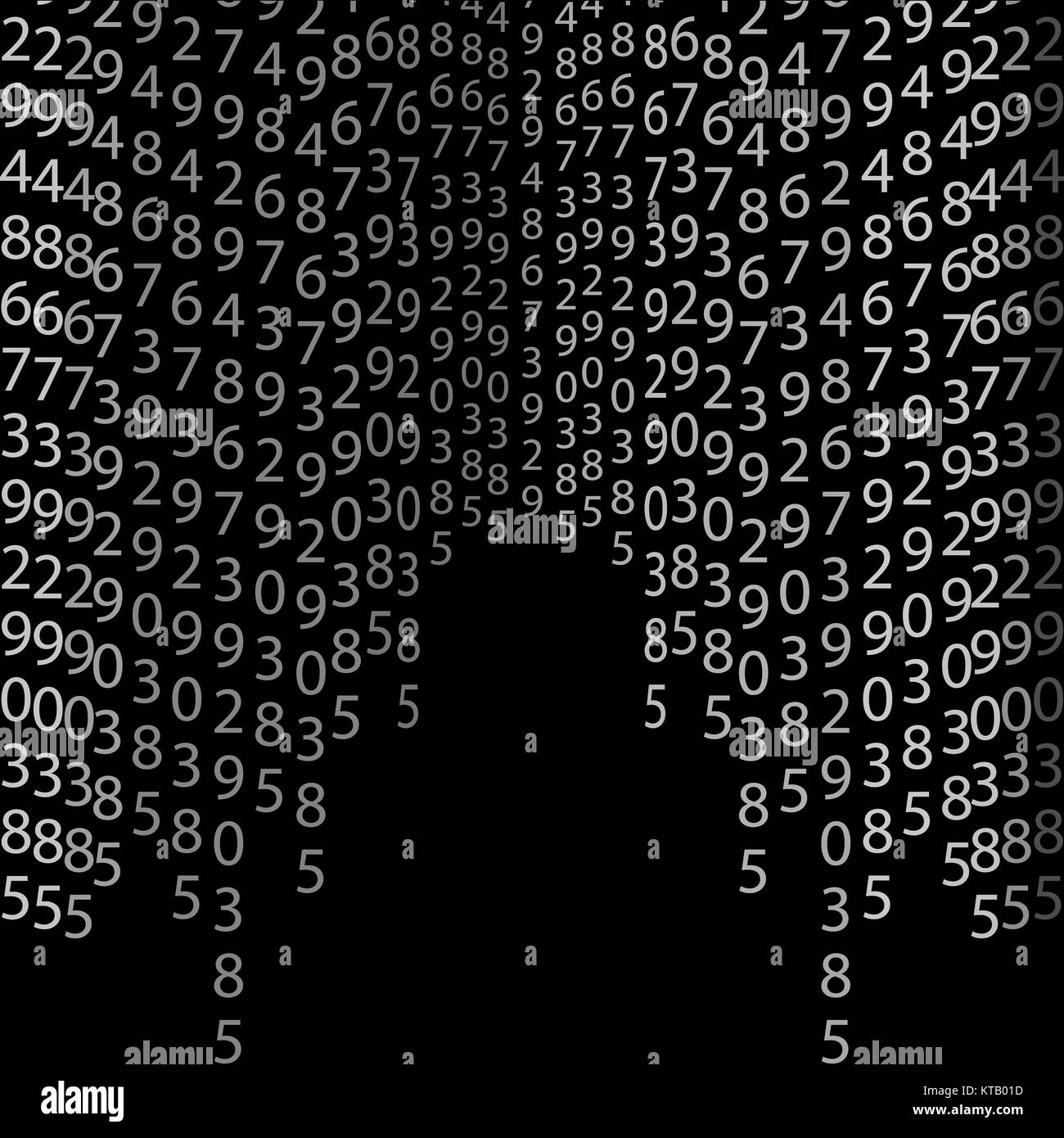 Matrix concept black and white background with digits on screen Stock ...