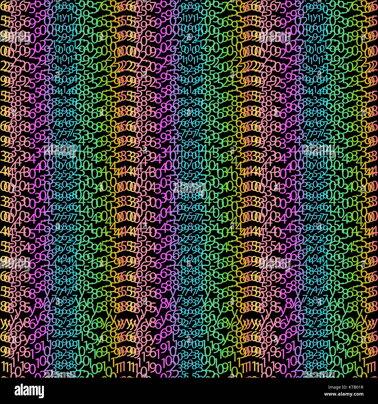 Matrix concept rainbow and black green background with digits on Stock ...