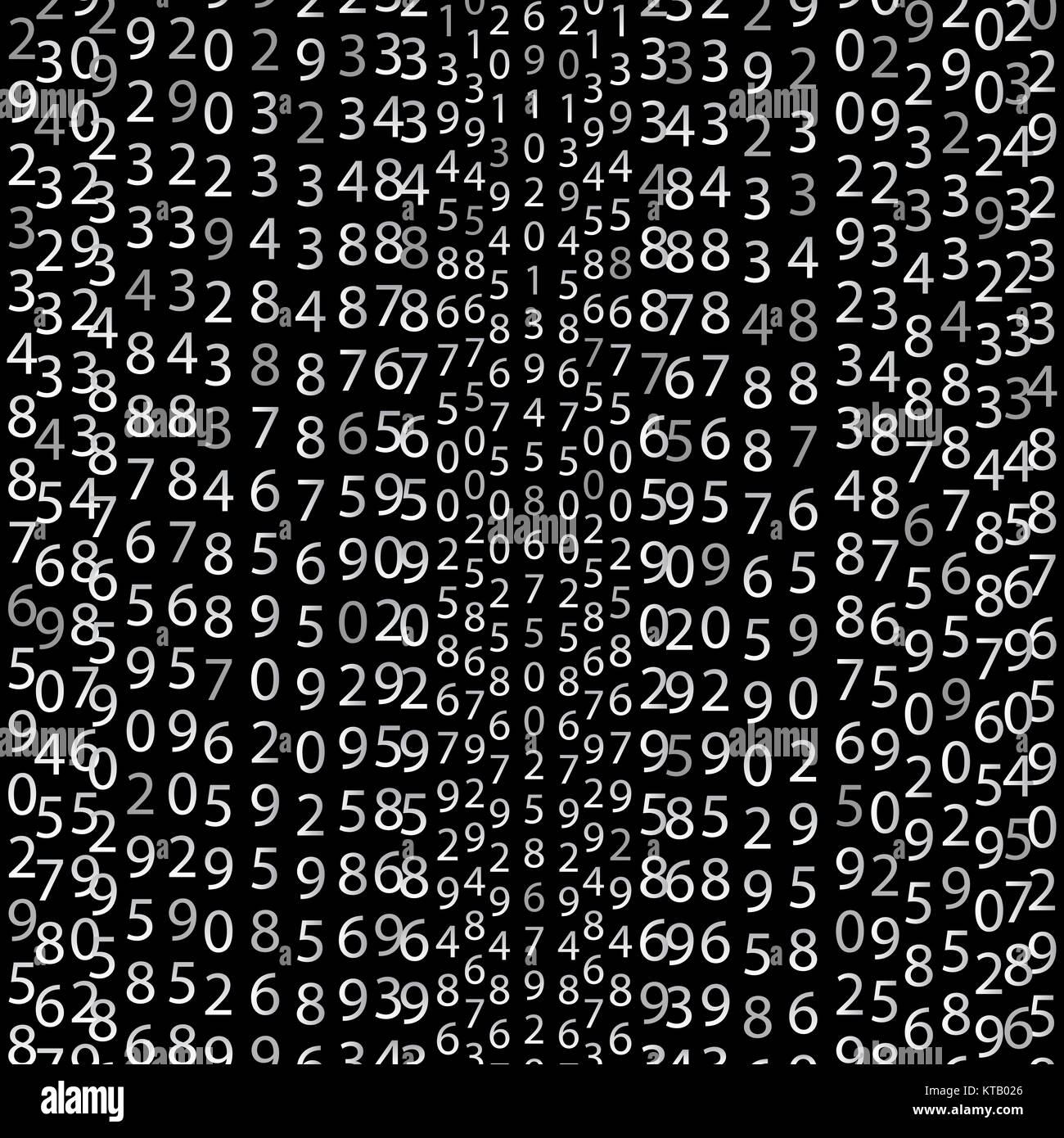 Matrix concept black and white background with digits on screen Stock ...