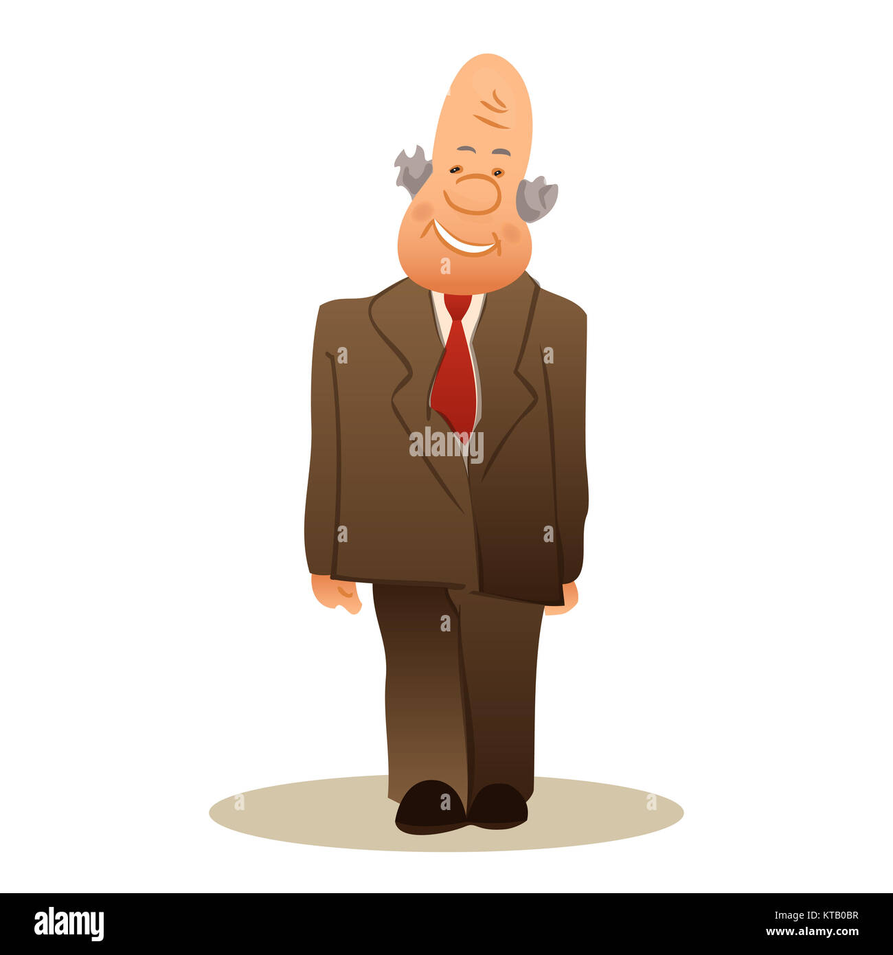 Funny old man stands. Business elderly man smiling, wearing a su Stock ...