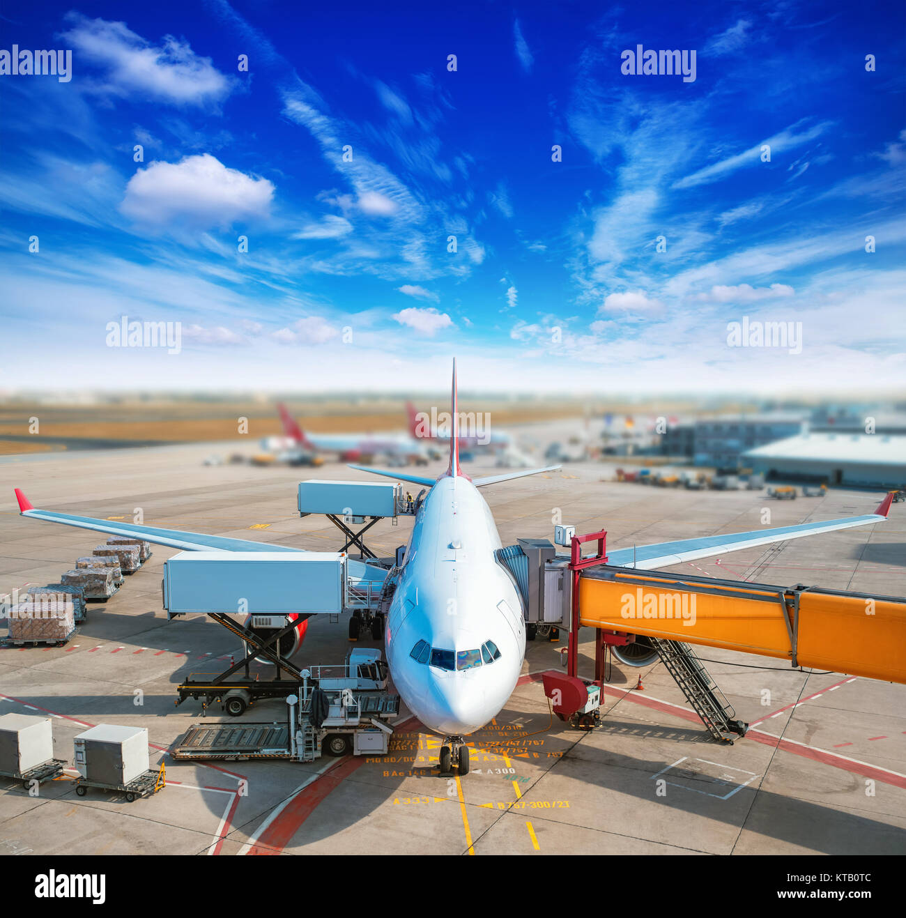 airliner getting prepared for take off Stock Photo - Alamy