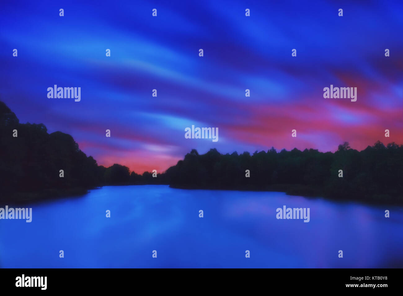 Long Exposure Night Landscape Stock Photo - Alamy