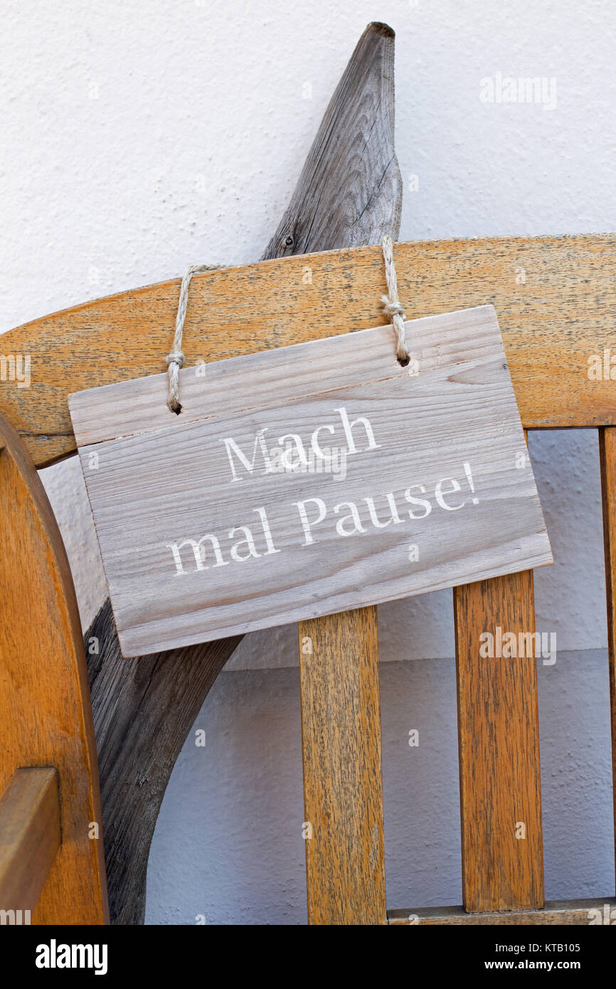 bank and sign saying take a break Stock Photo - Alamy