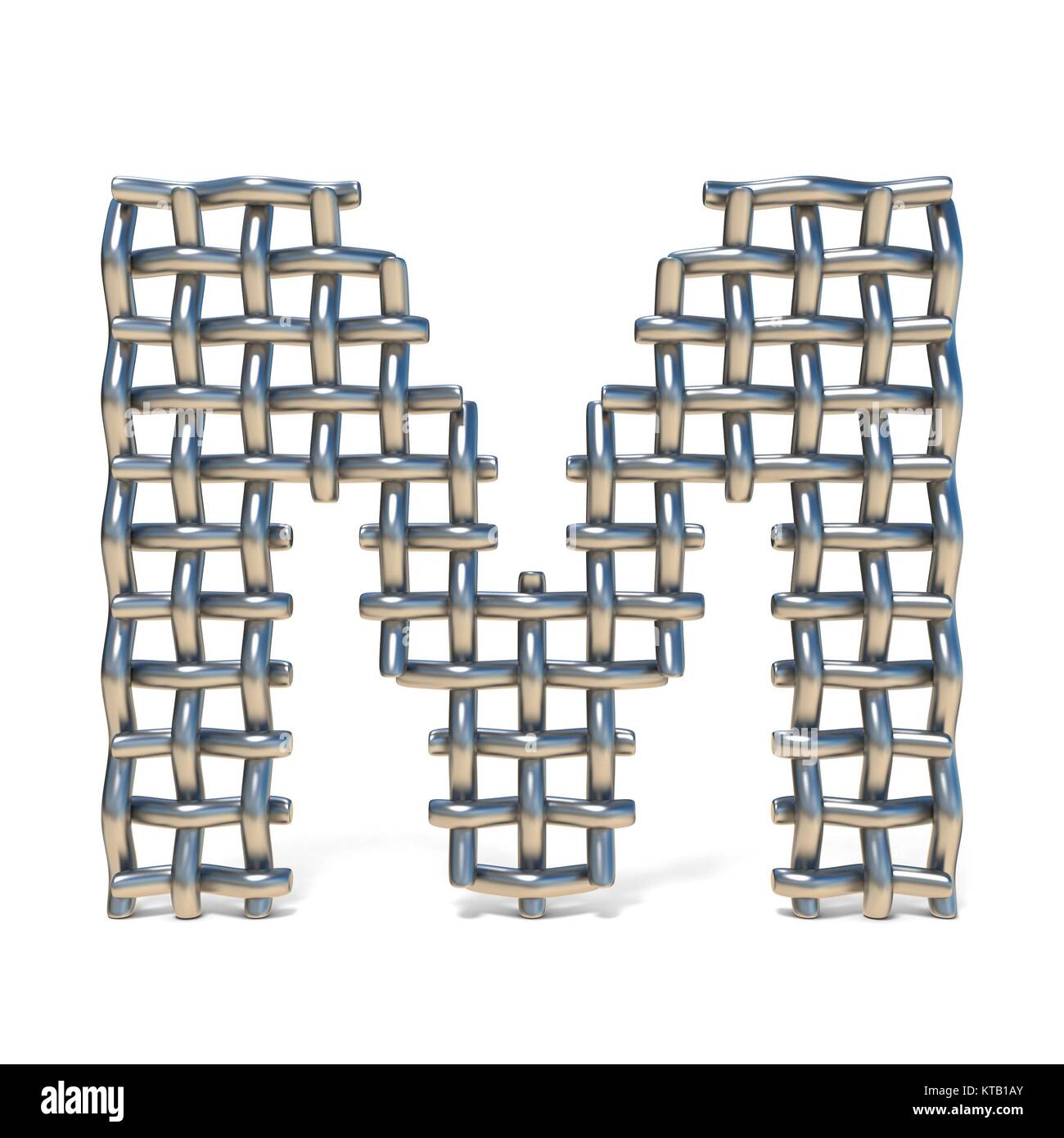 Metal wire mesh font LETTER M 3D Stock Photo - Alamy