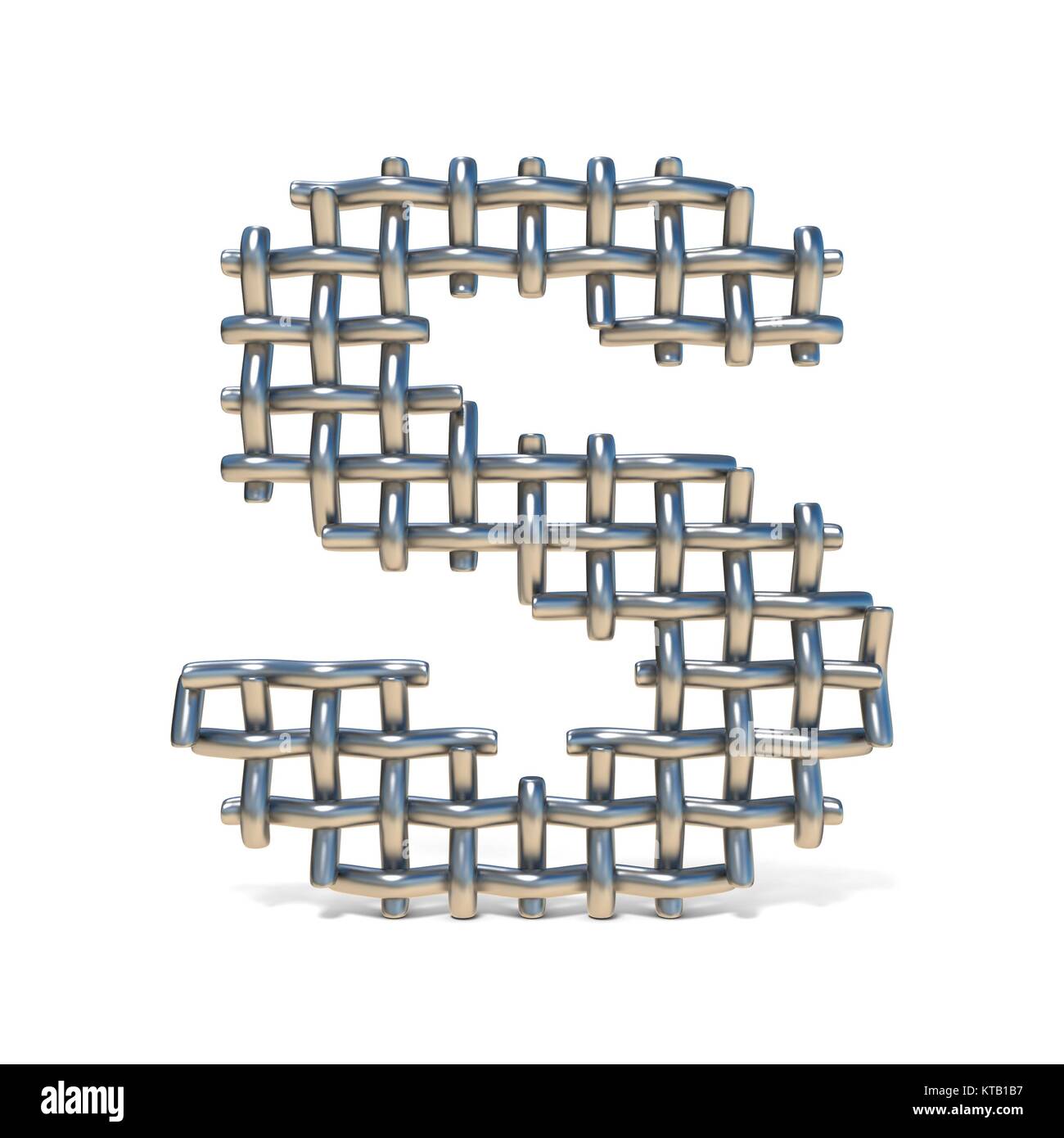 Metal wire mesh font LETTER S 3D Stock Photo - Alamy