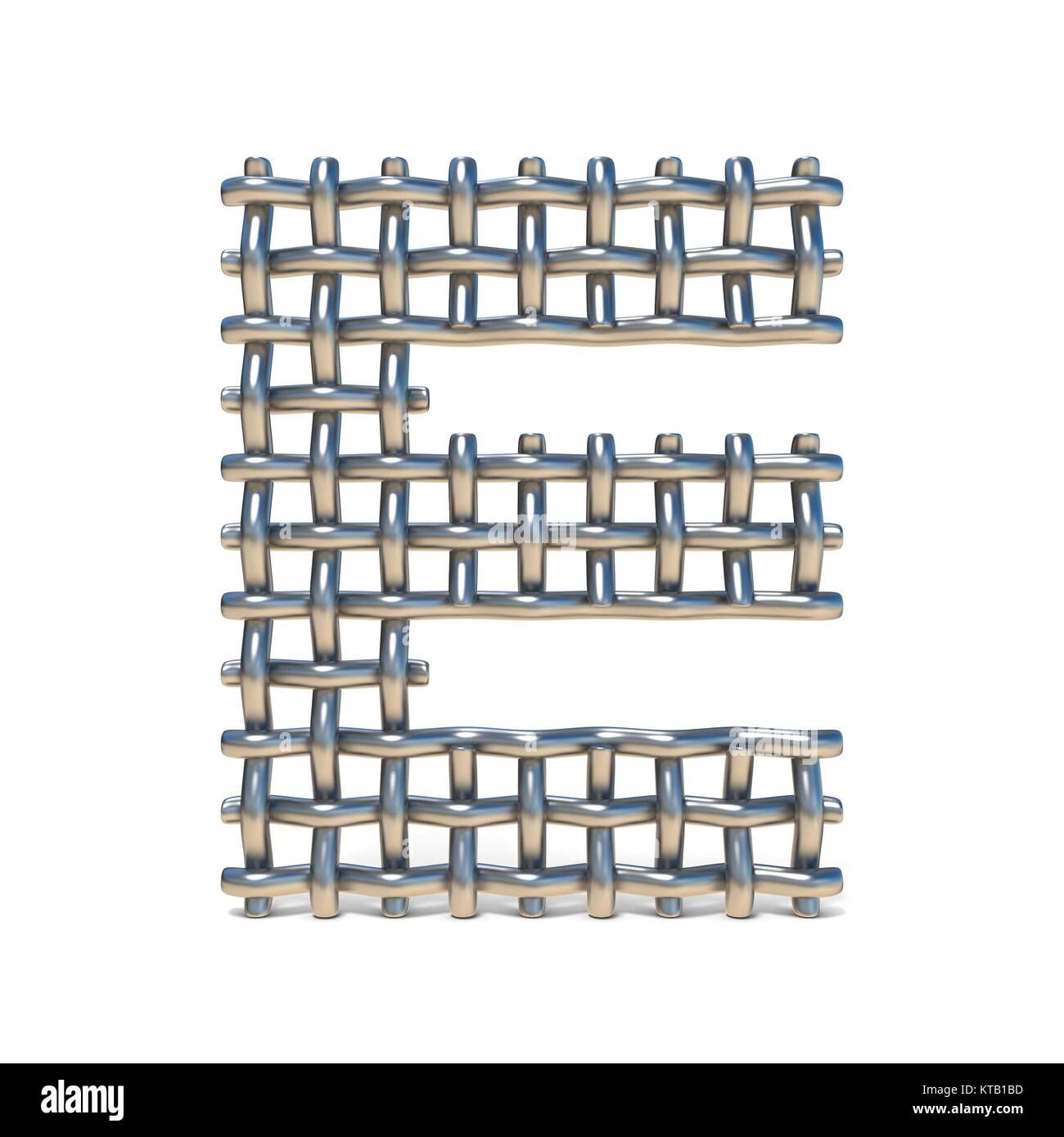 Metal wire mesh font LETTER E 3D Stock Photo - Alamy