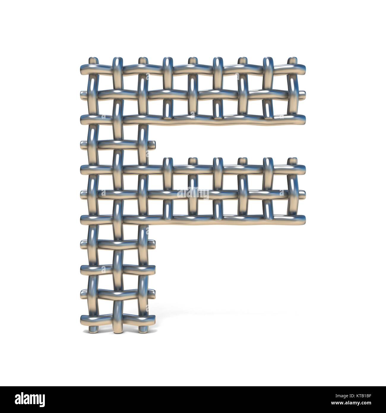 Metal wire mesh font LETTER F 3D Stock Photo - Alamy