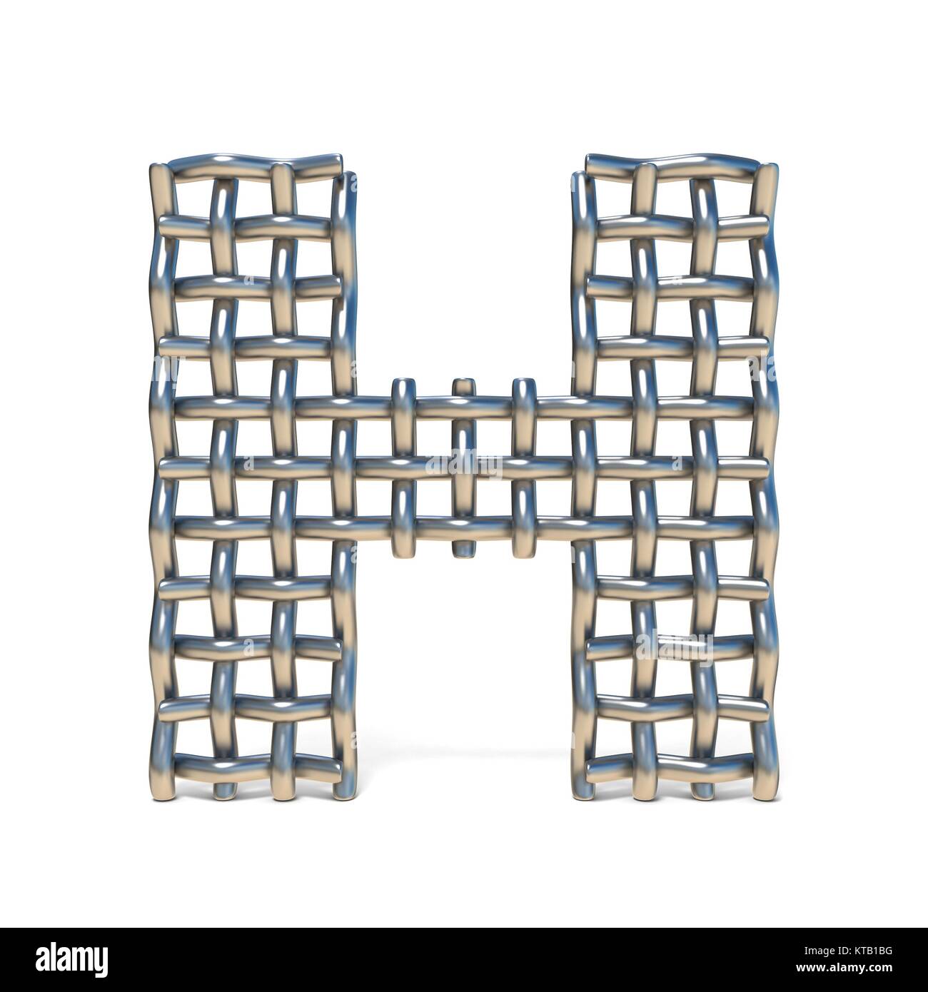Metal wire mesh font LETTER H 3D Stock Photo - Alamy