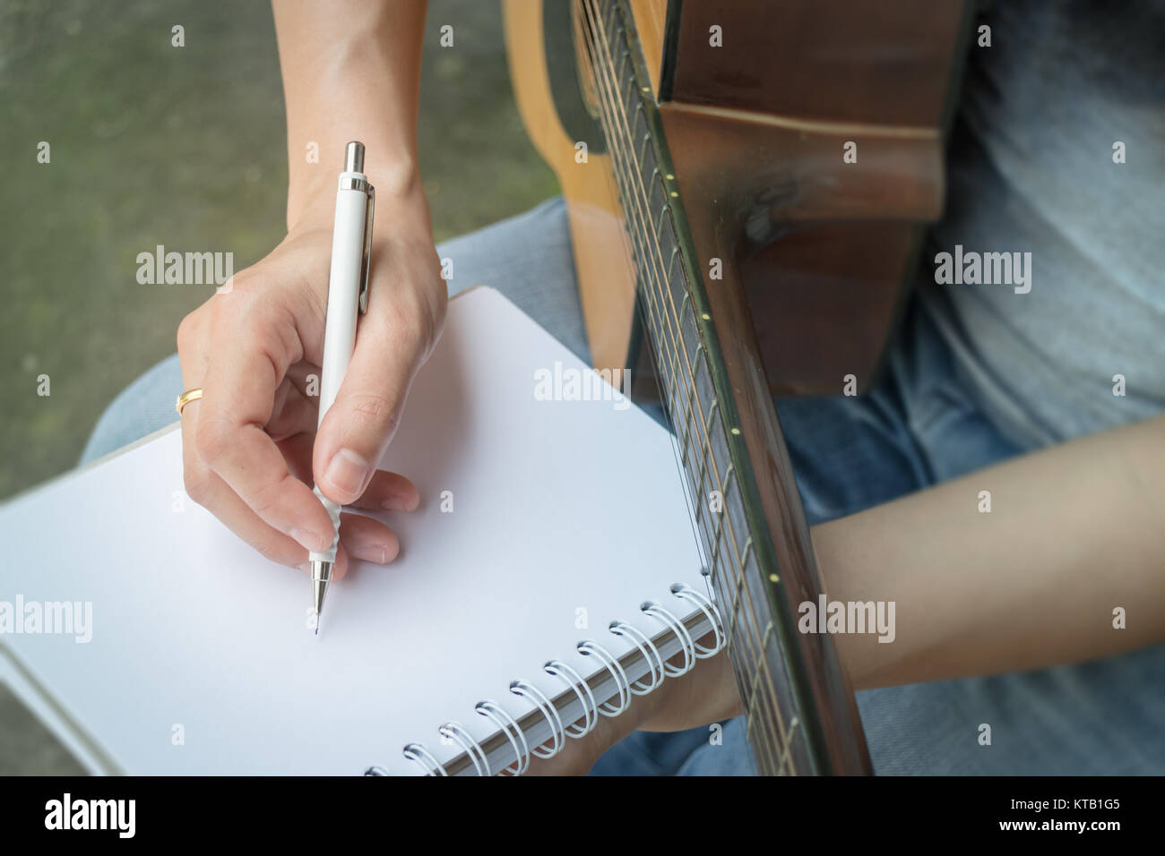 Music Composer Hand Writing Songs Stock Photo - Alamy
