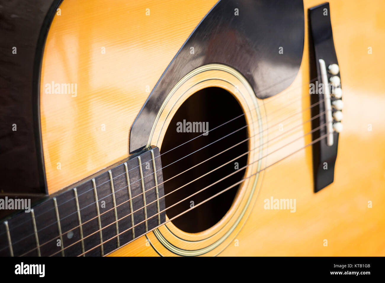 Wooden Yellow Classic Acoustic Guitar Stock Photo - Alamy