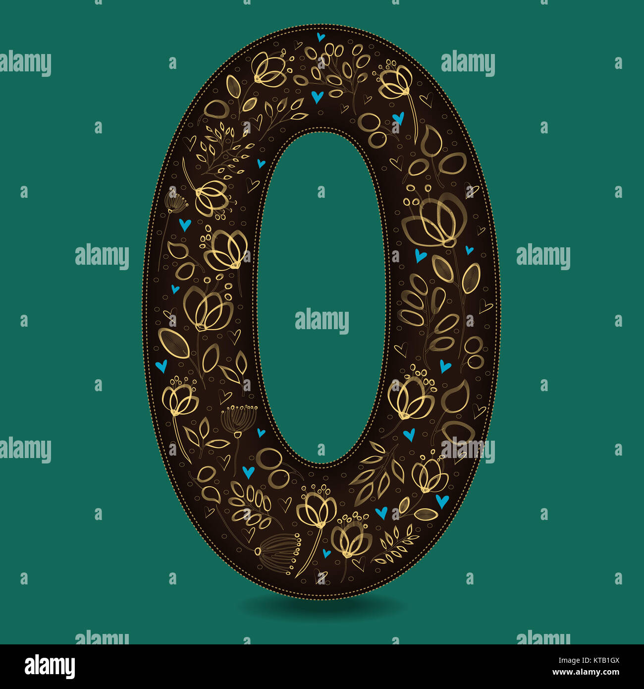 Floral number zero design hi-res stock photography and images - Alamy