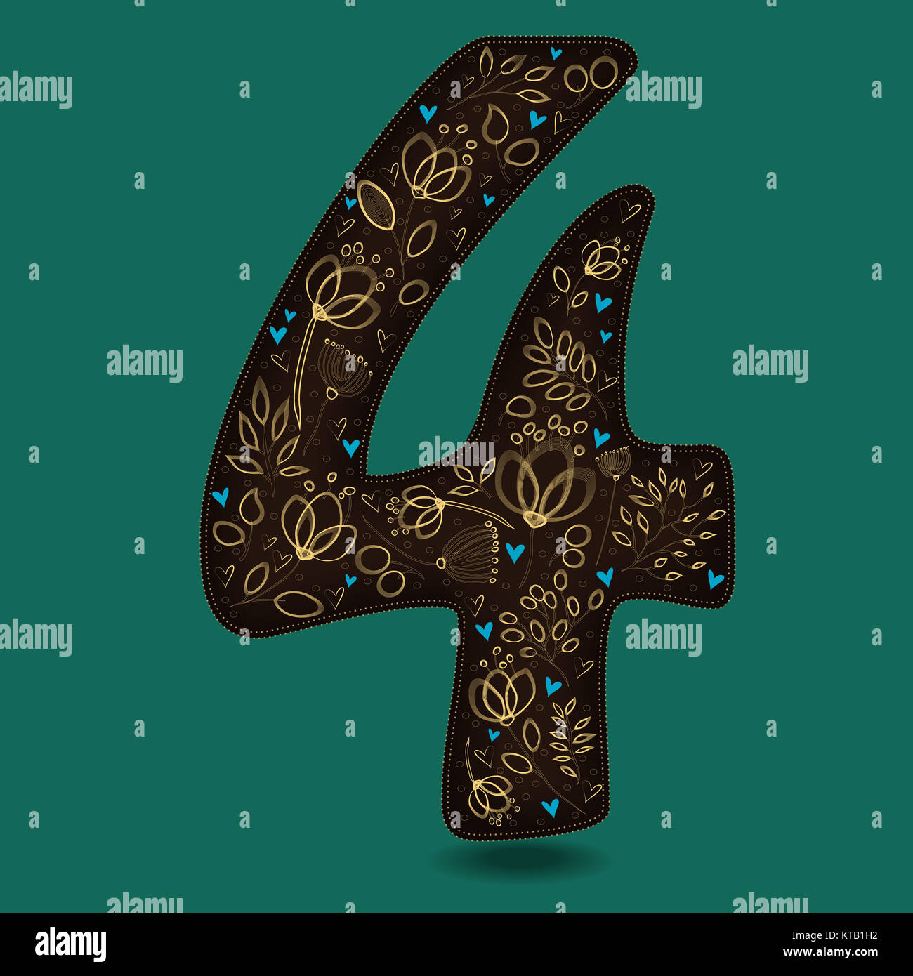 Floral number four design hi-res stock photography and images - Alamy