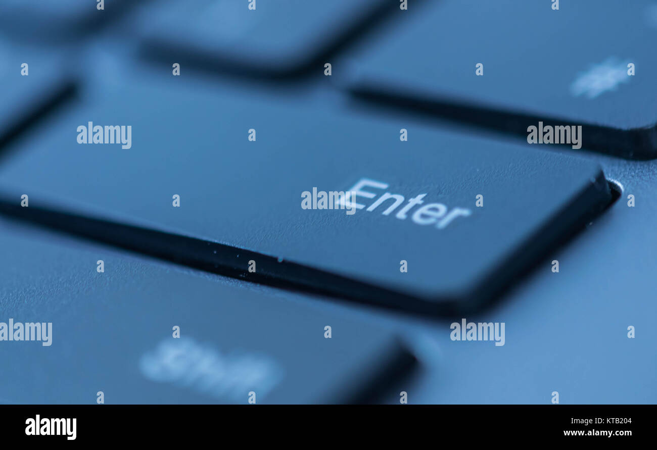 Close up view of enter key icon on a computer keyboard keys Stock Photo ...