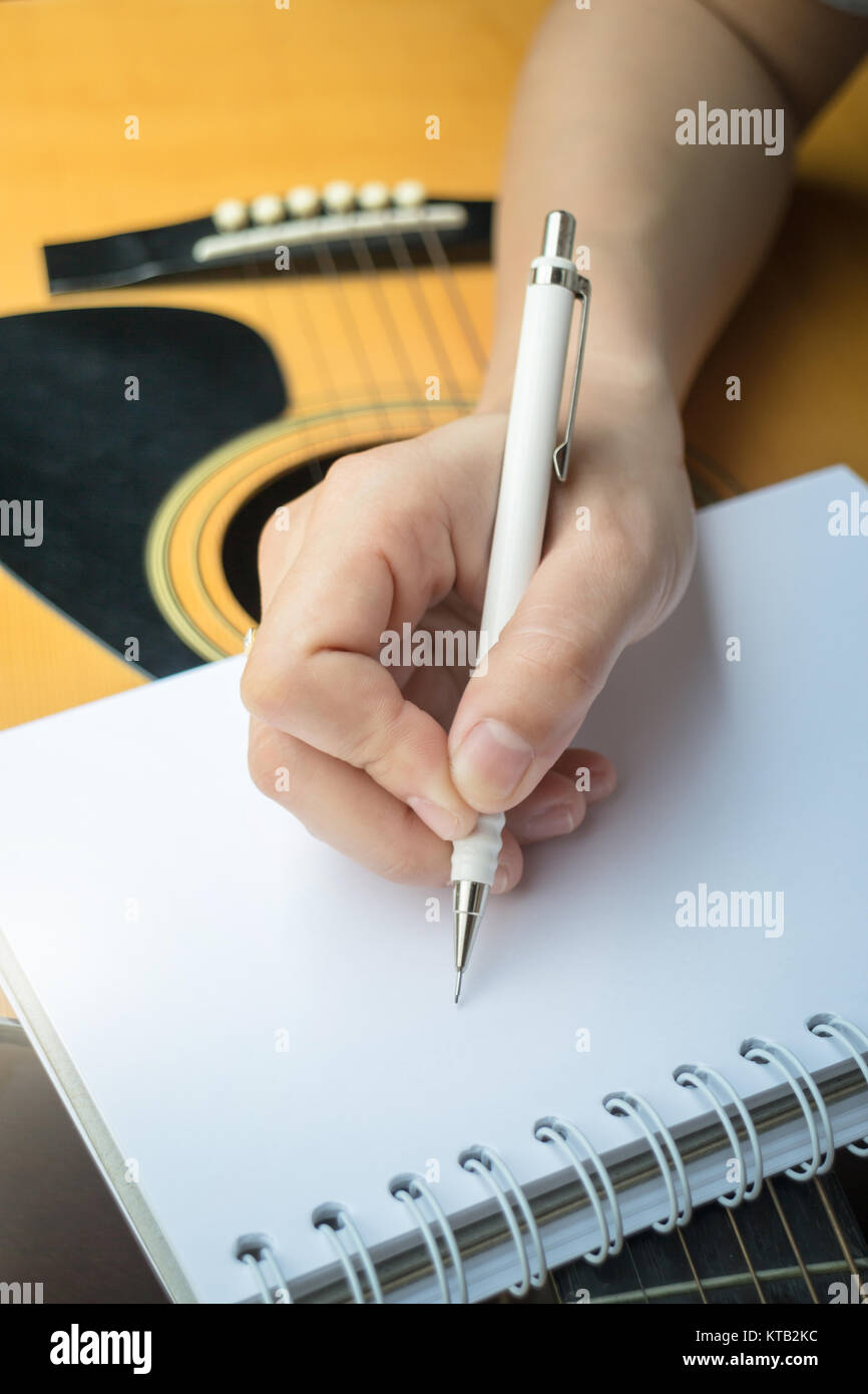 Music Composer Hand Writing Songs Stock Photo - Alamy