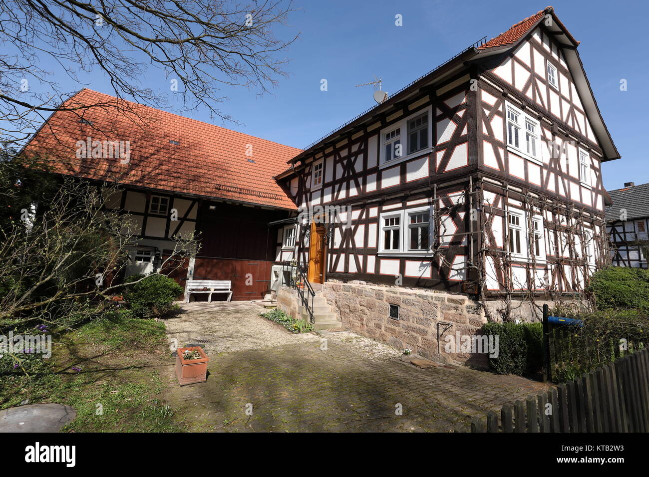 historic half-timbered houses in northern hesse Stock Photo - Alamy