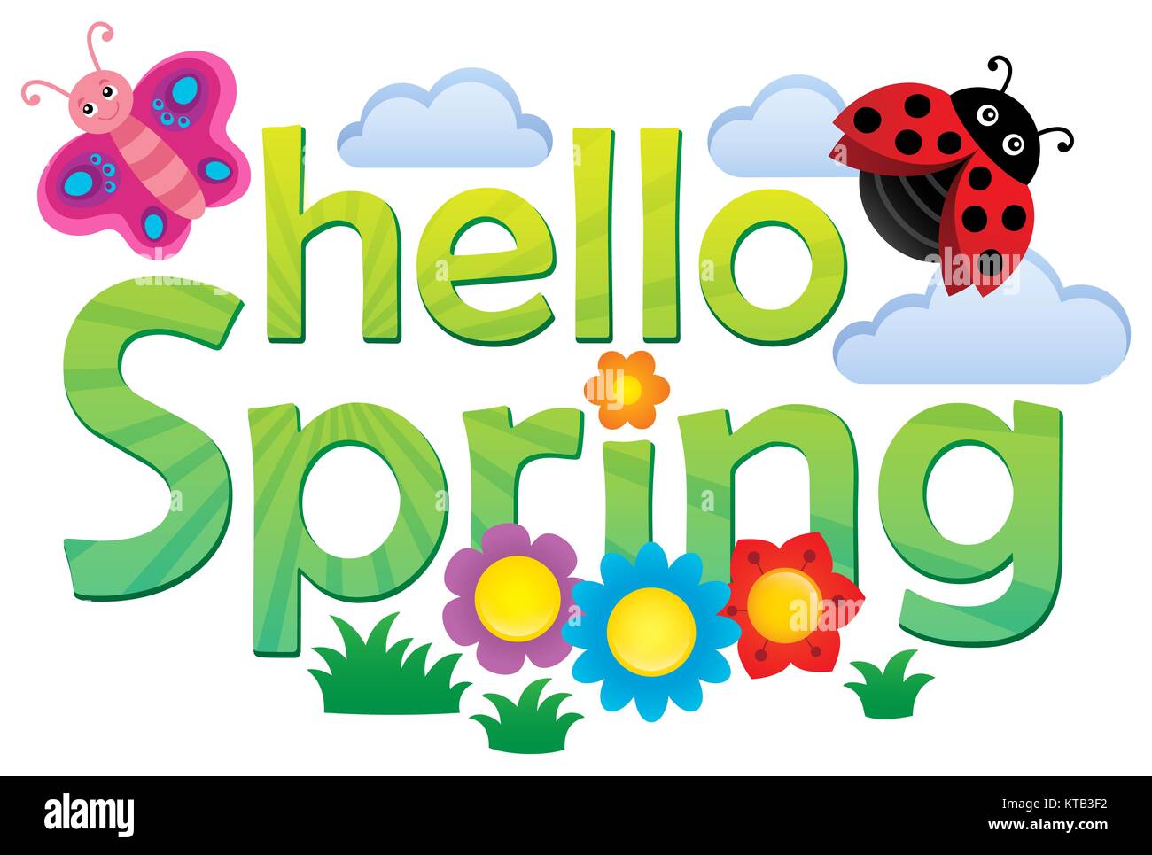 Hello spring theme image 3 Stock Photo - Alamy
