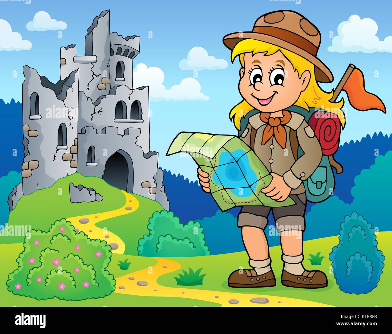 Scout girl theme image 8 Stock Photo - Alamy