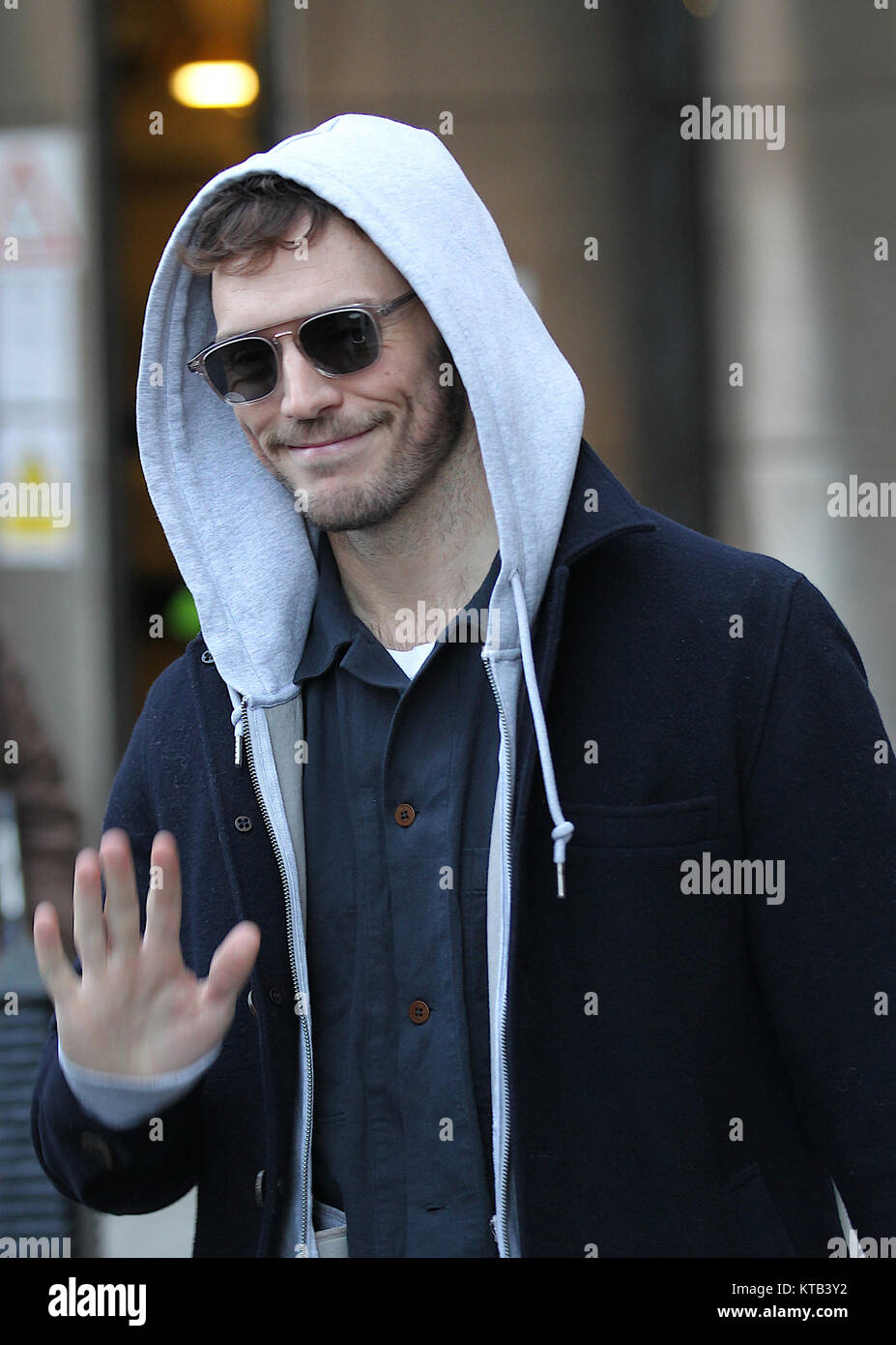London, UK. 18th December, 2017. Sam Claflin Actor seen outside the BBC ...