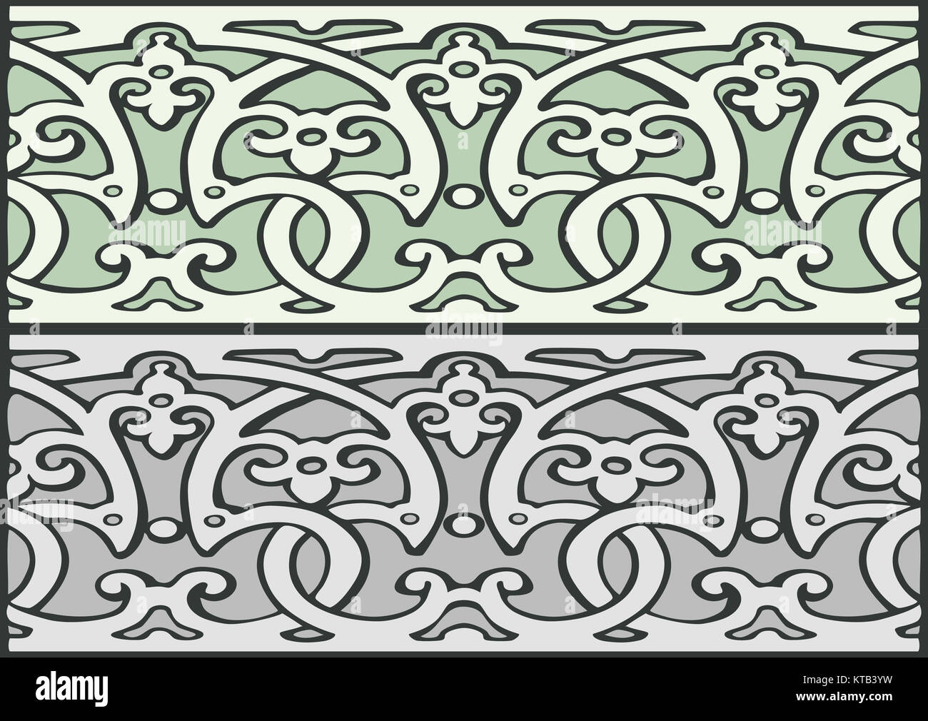 Set of decorative borders vintage style silver Stock Photo - Alamy