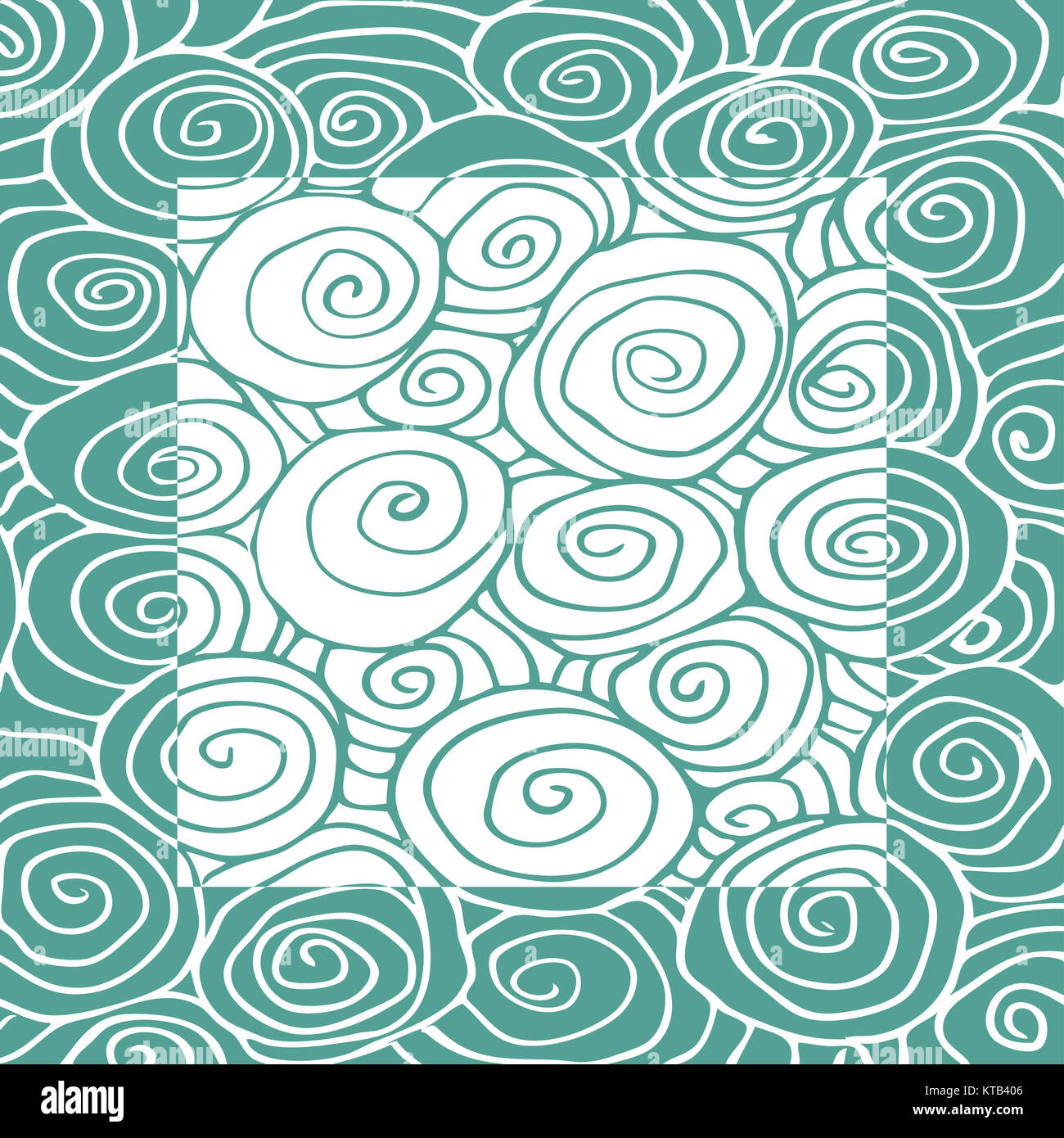 Wave hand-drawn pattern, waves frame circle abstract background curled ...