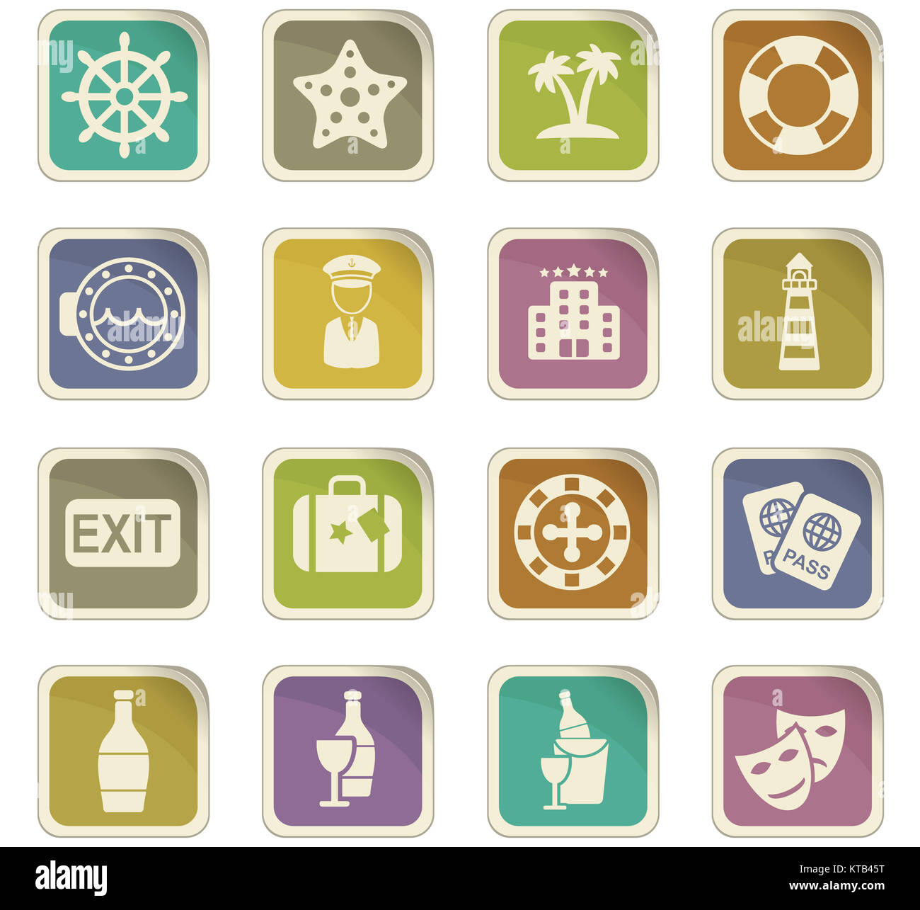 cruise icon set Stock Photo - Alamy