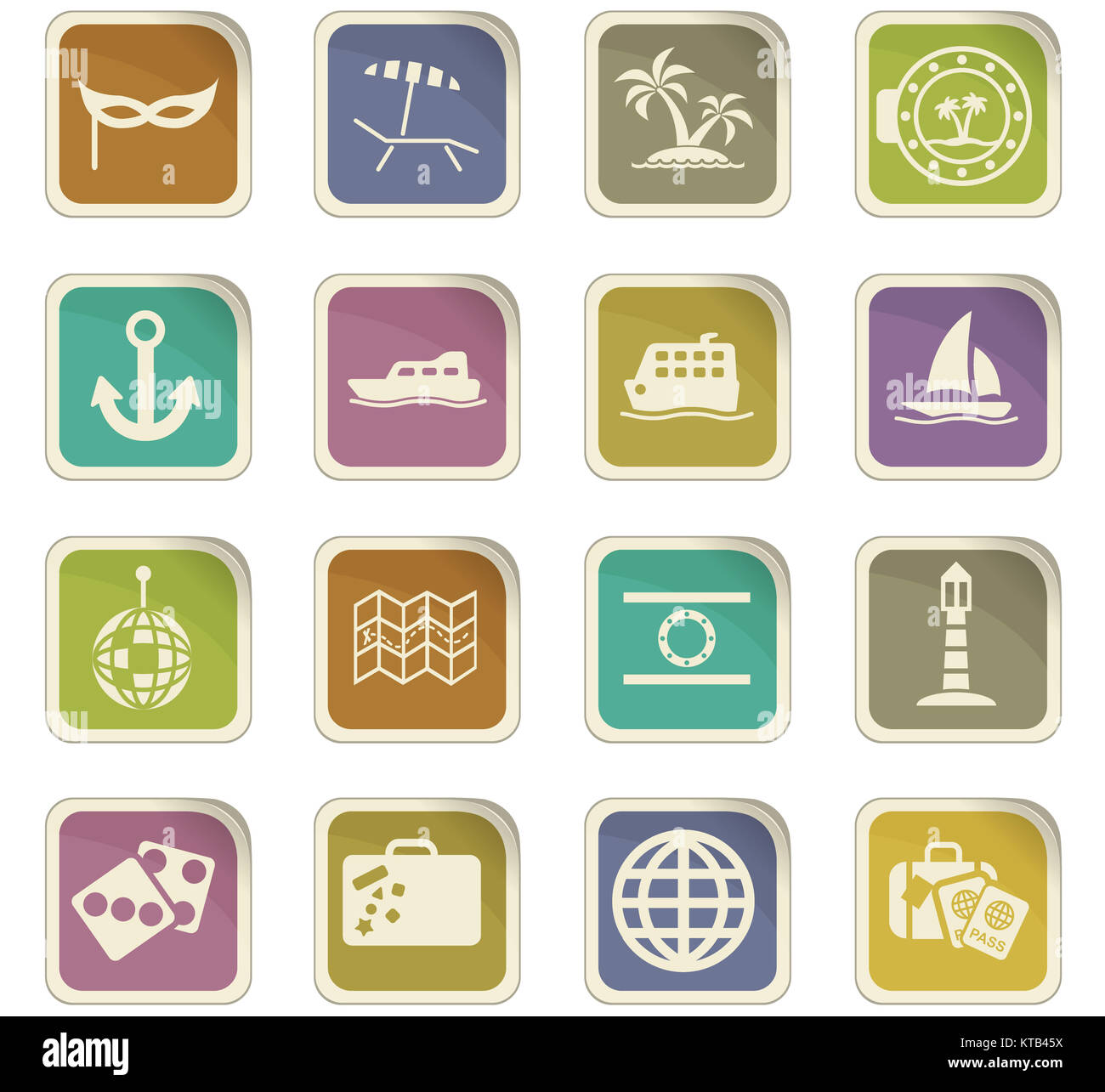 cruise icon set Stock Photo - Alamy