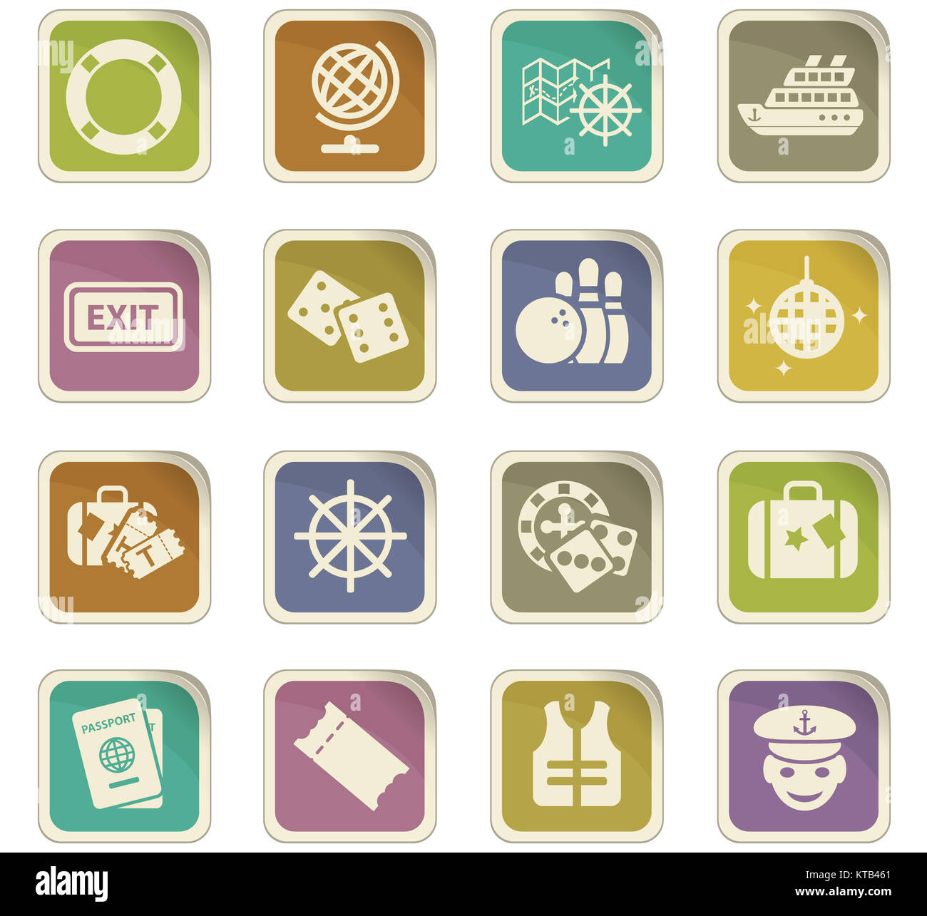 cruise icon set Stock Photo - Alamy