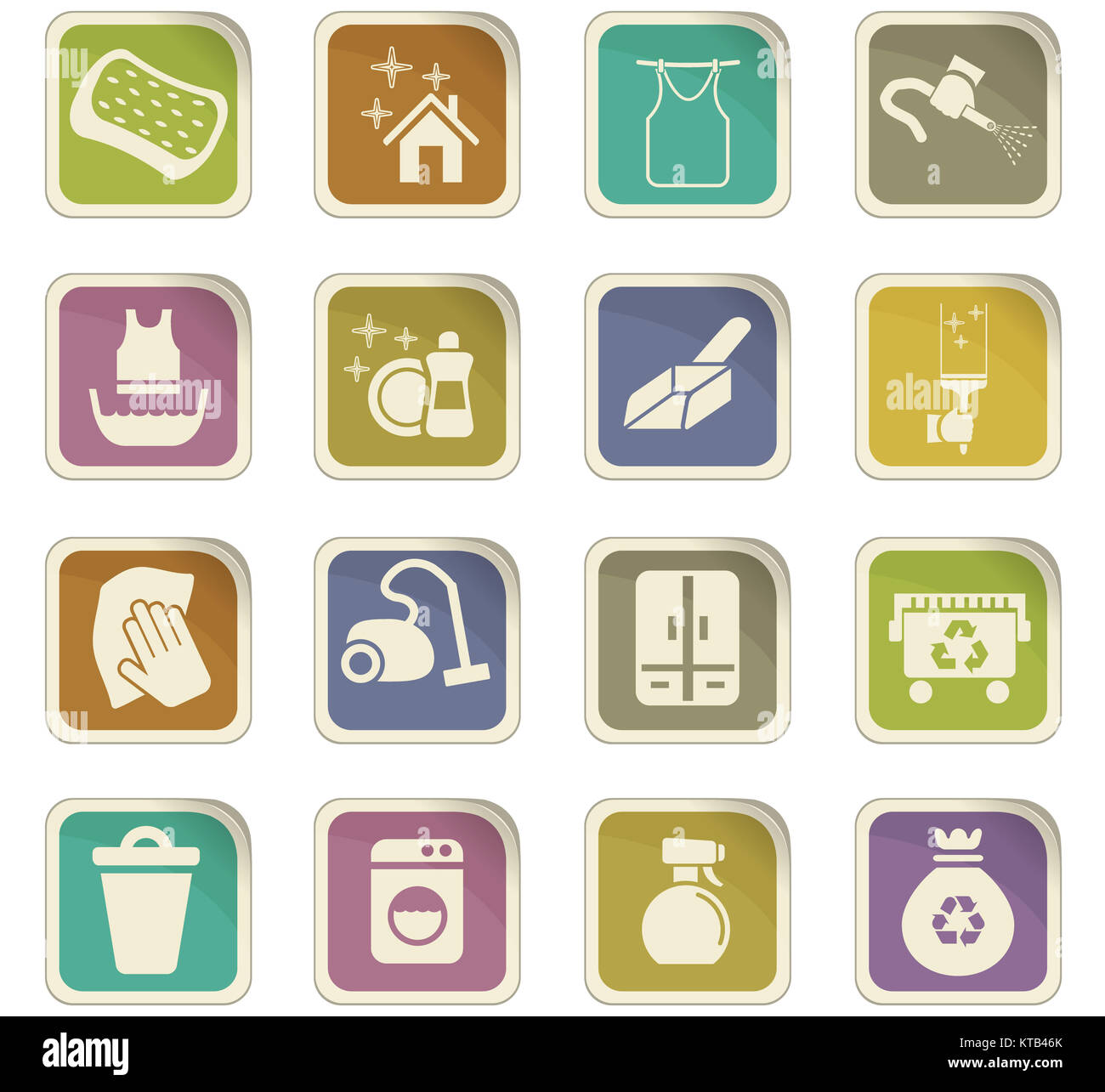 cleaning icon set Stock Photo - Alamy