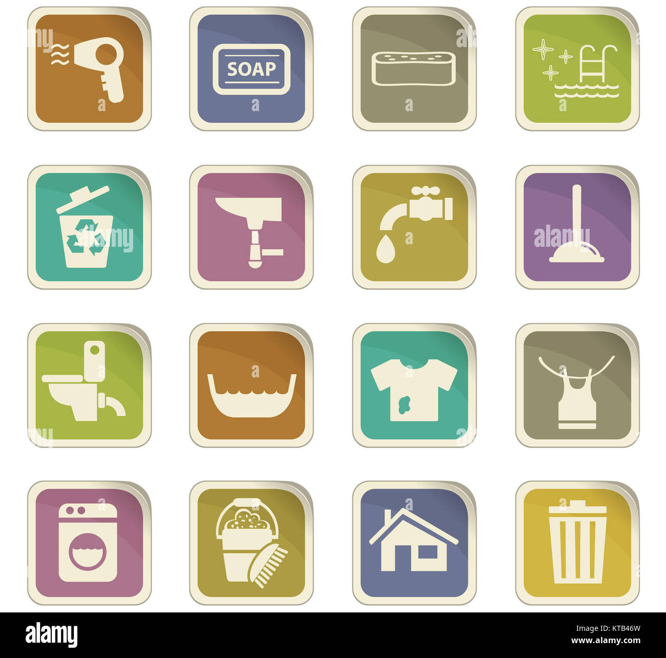 cleaning icon set Stock Photo - Alamy