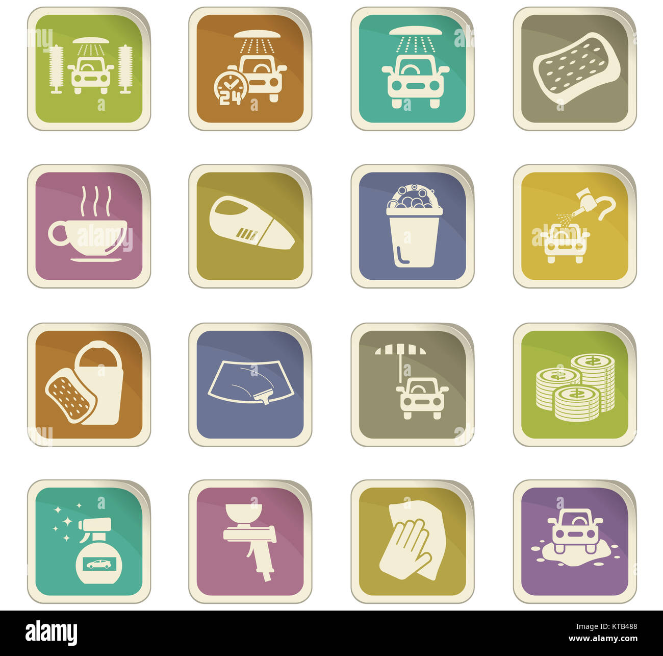 car wash icon set Stock Photo - Alamy