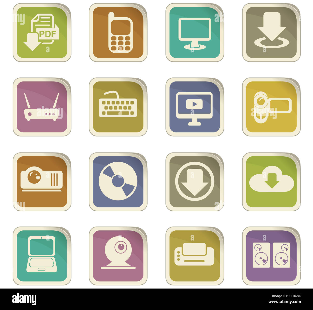 computer icon set Stock Photo - Alamy
