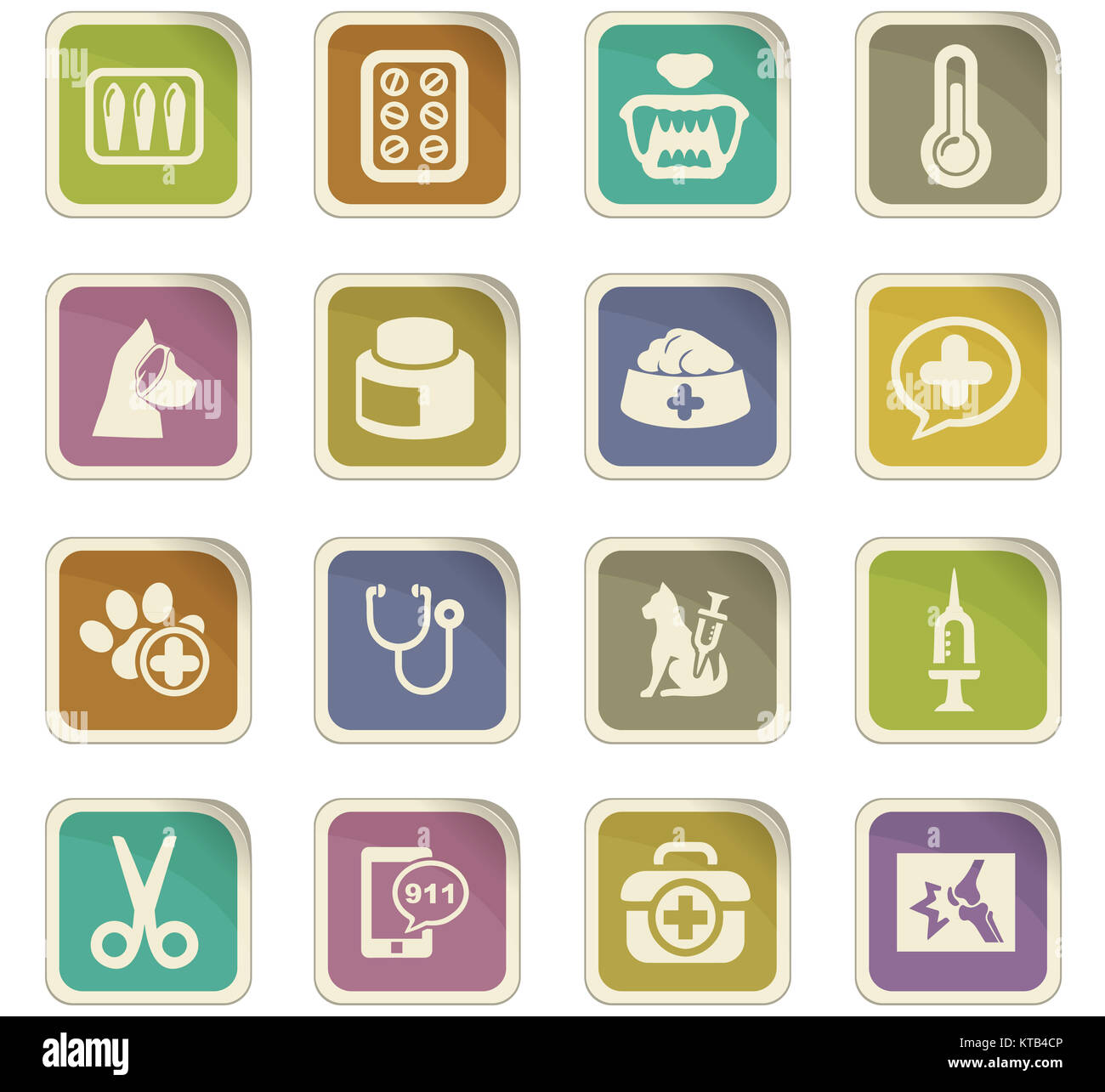 Veterinary clinic icons set Stock Photo - Alamy