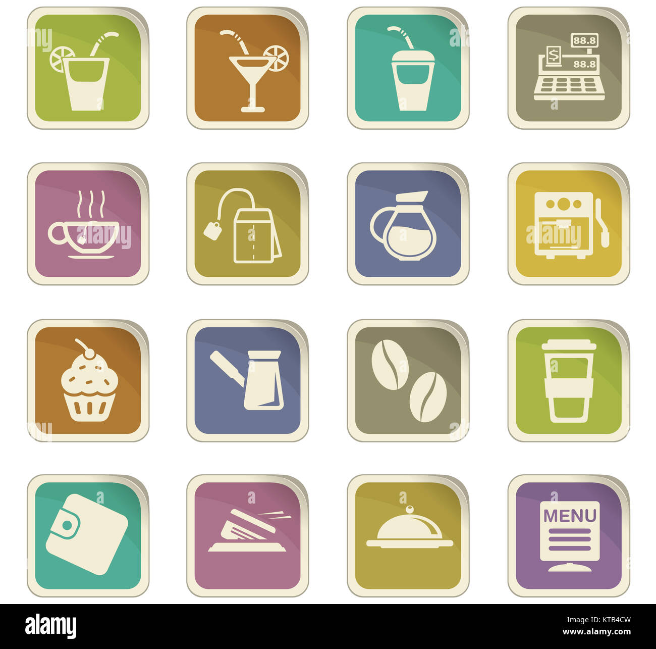 cafe icon set Stock Photo - Alamy