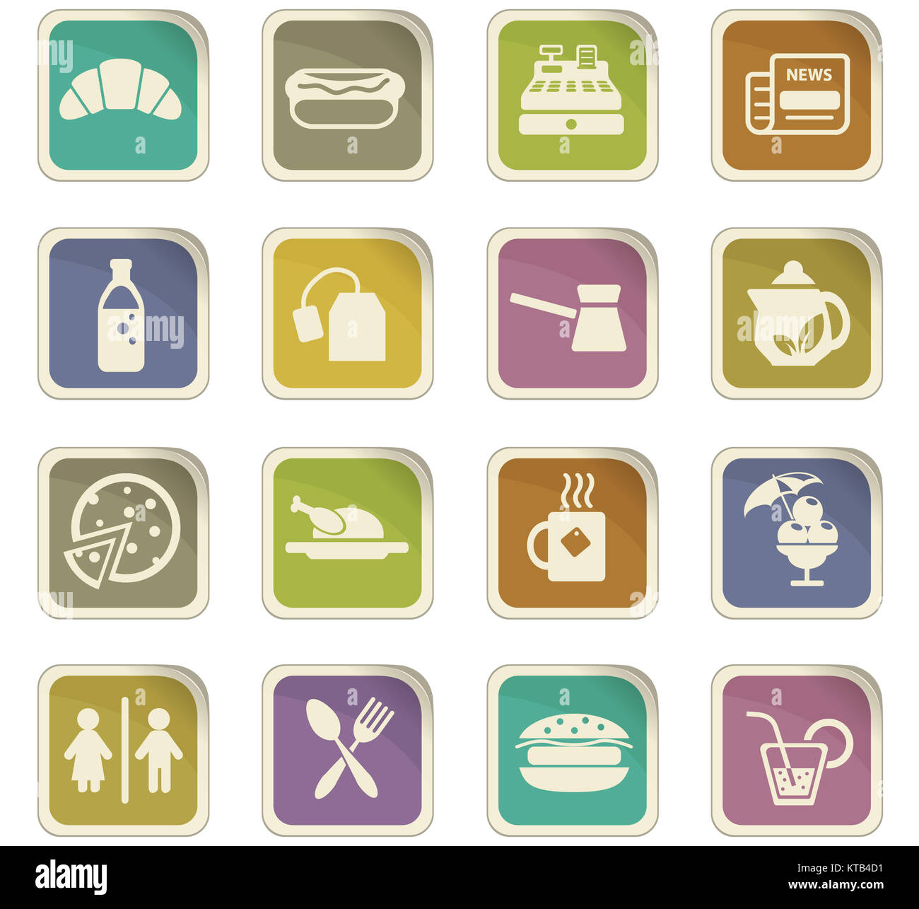 cafe icon set Stock Photo - Alamy