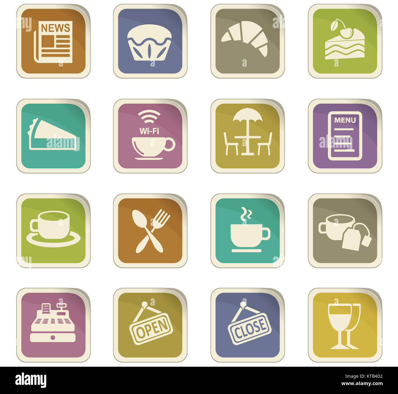 cafe icon set Stock Photo - Alamy