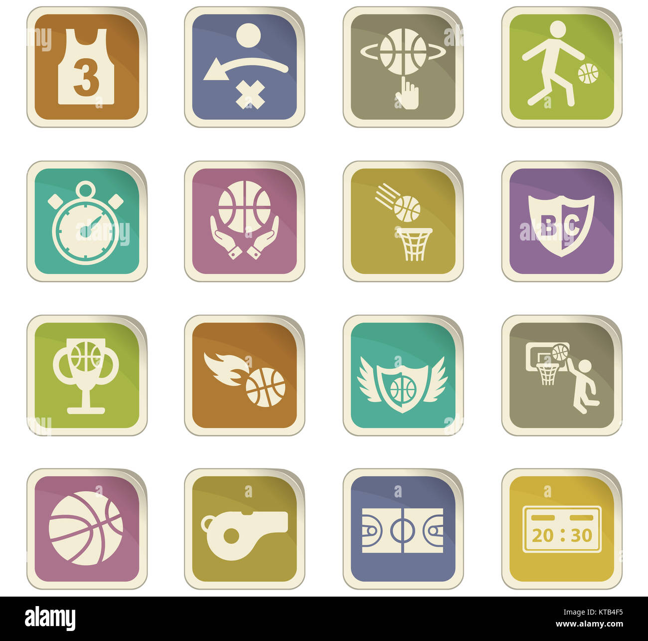 basketball icon set Stock Photo - Alamy