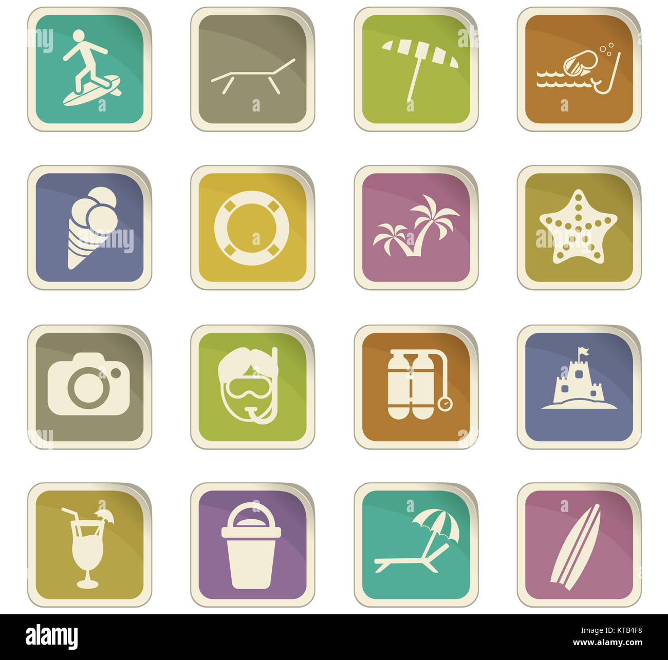 beach icon set Stock Photo - Alamy