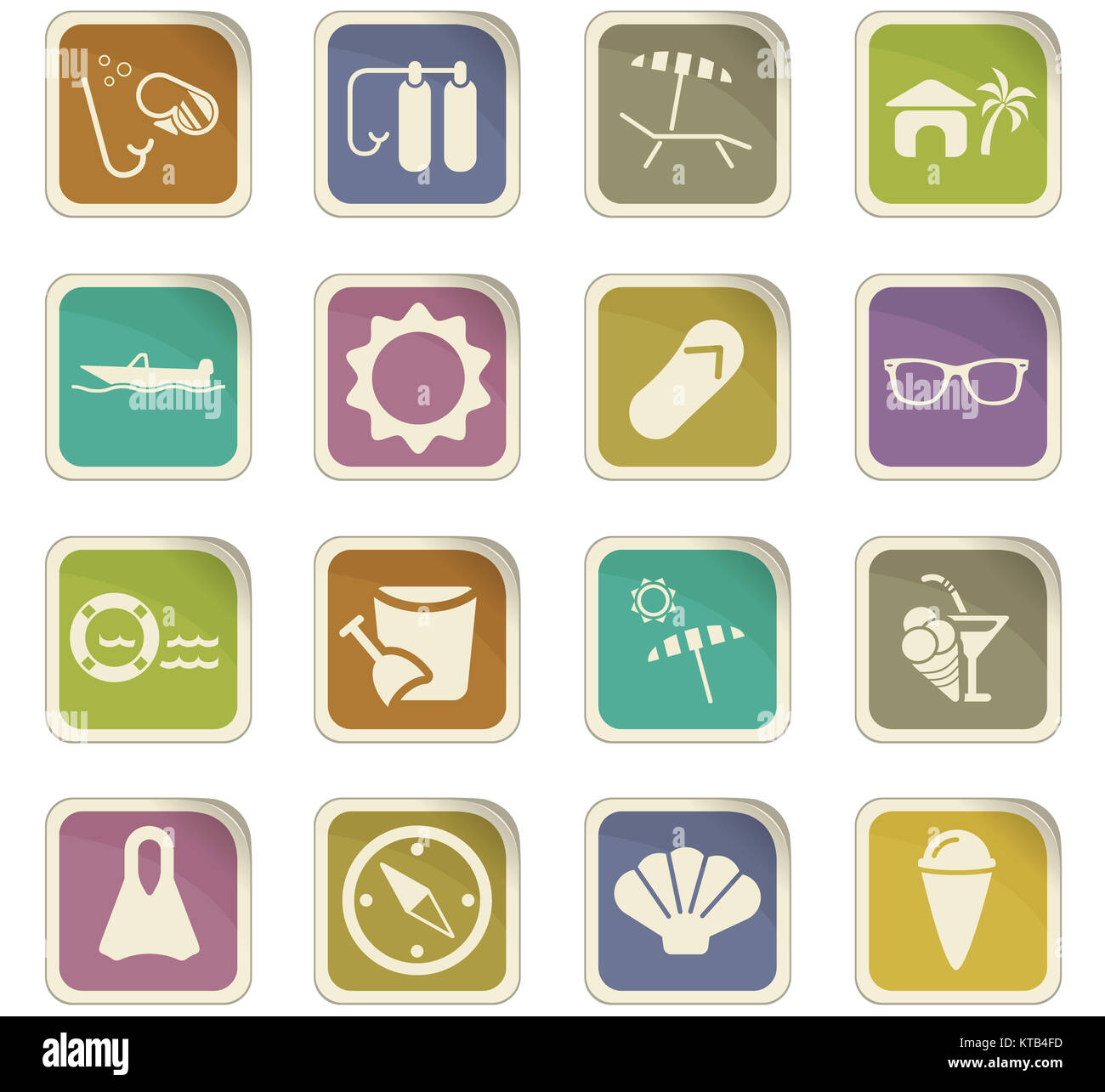 beach icon set Stock Photo - Alamy