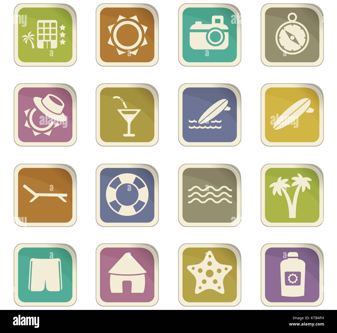 beach icon set Stock Photo - Alamy