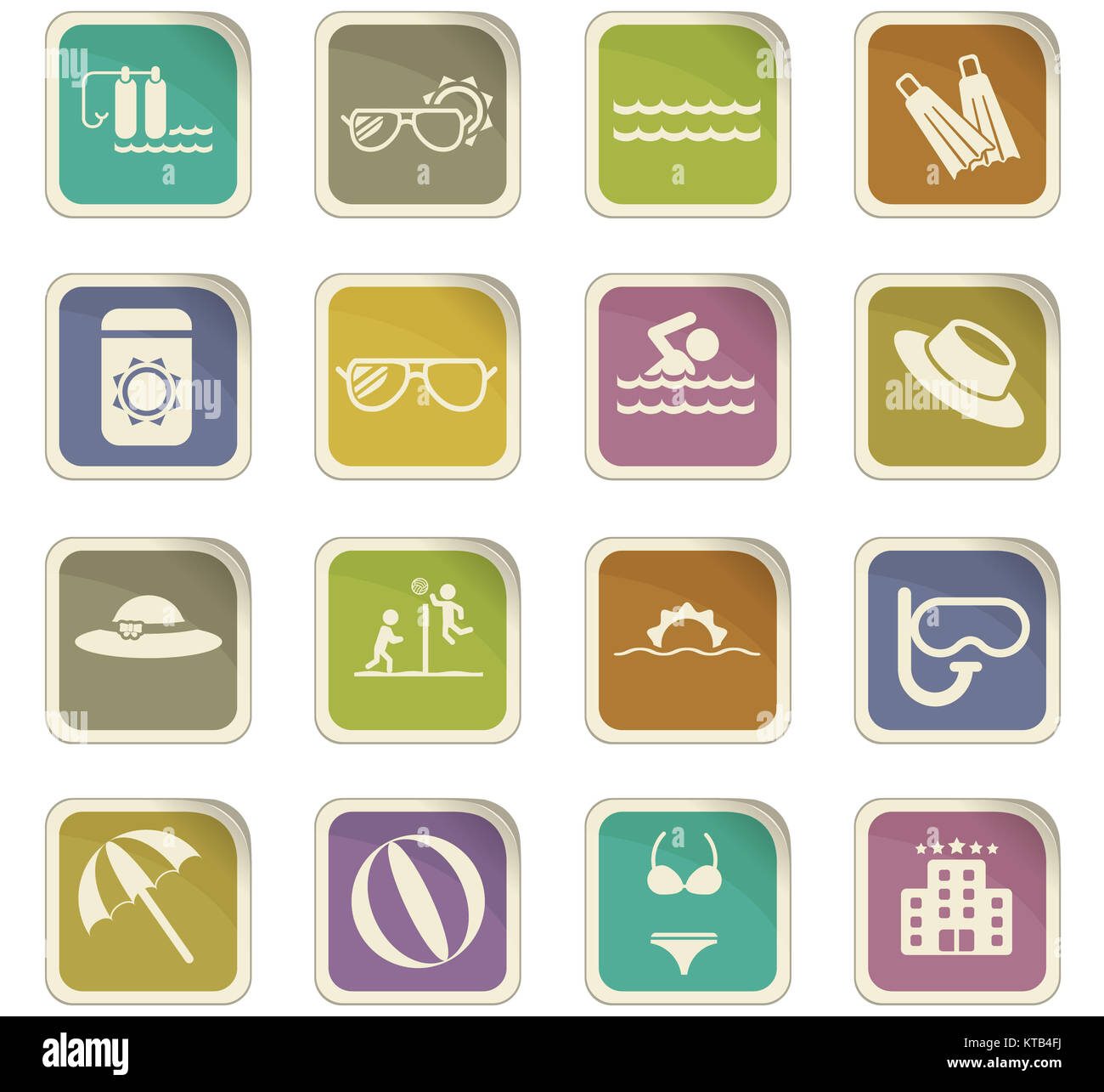 beach icon set Stock Photo - Alamy