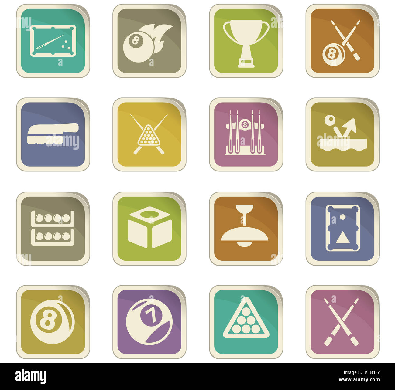 billiards icon set Stock Photo - Alamy