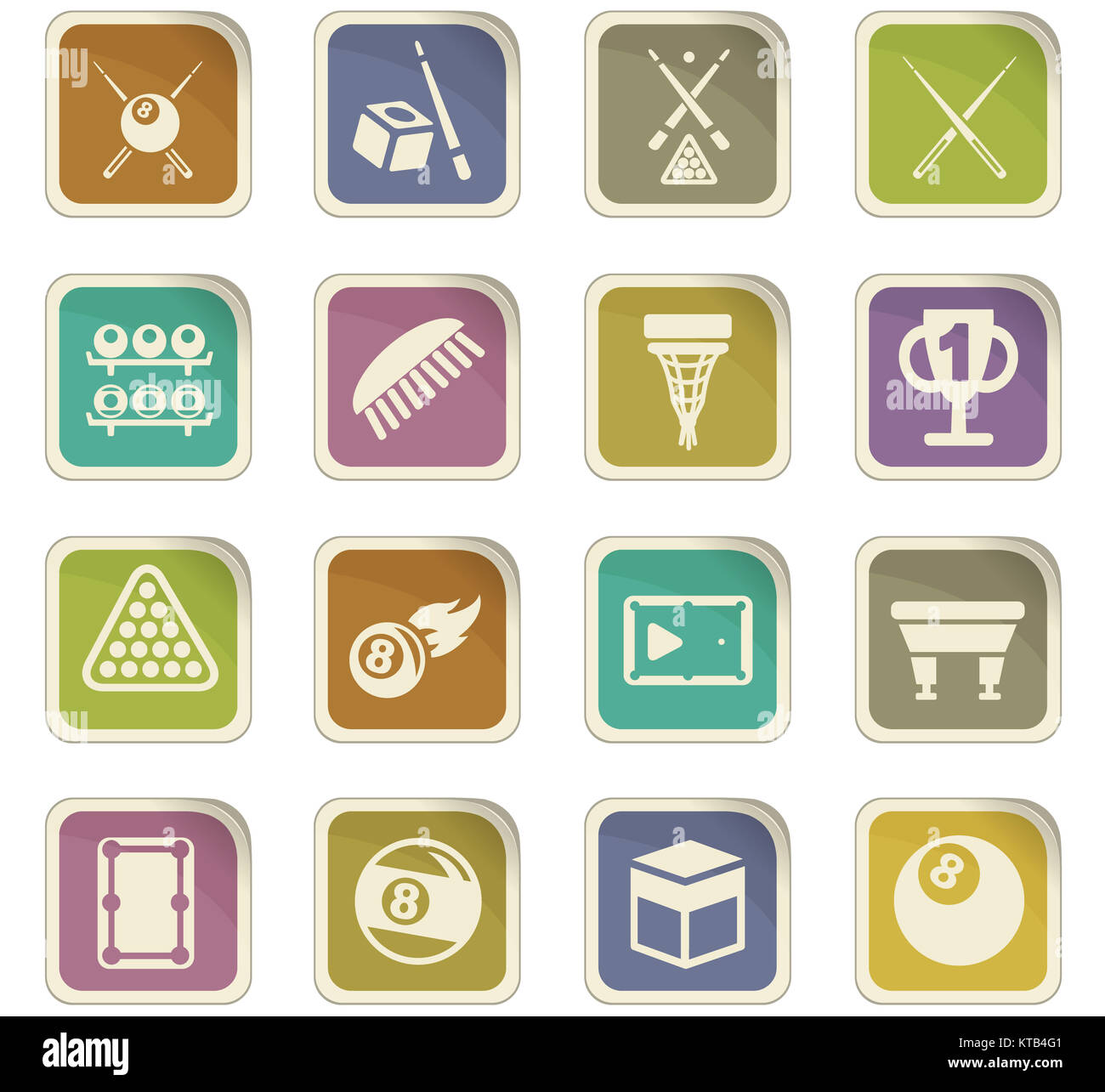 billiards icon set Stock Photo - Alamy