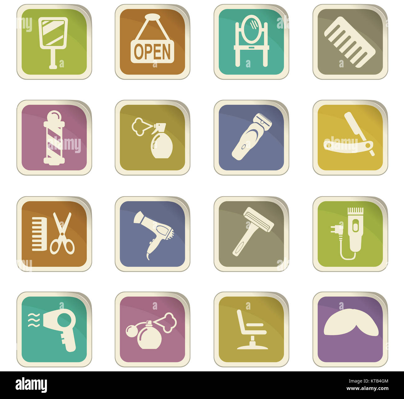 barbershop icon set Stock Photo - Alamy