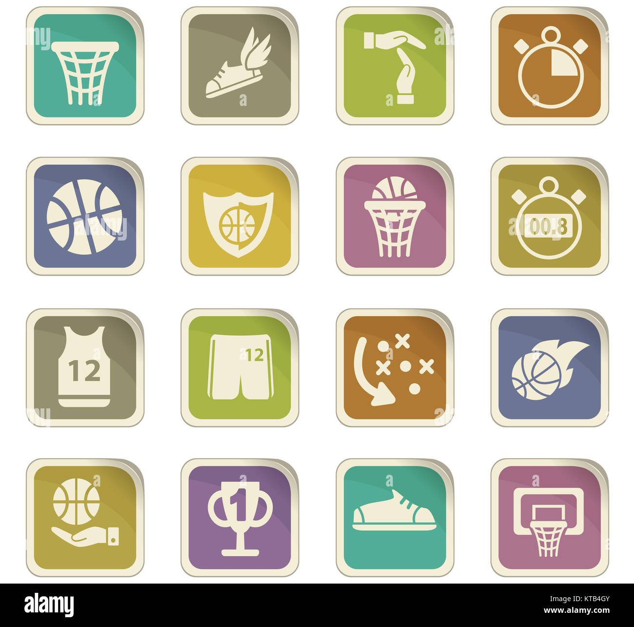 basketball icon set Stock Photo - Alamy