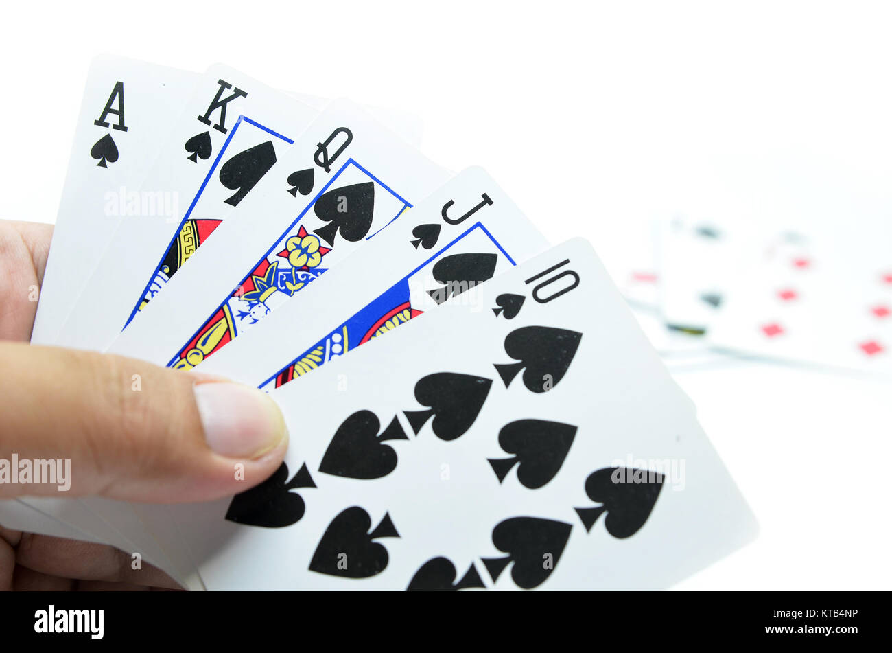Royal flush of spade Stock Photo - Alamy