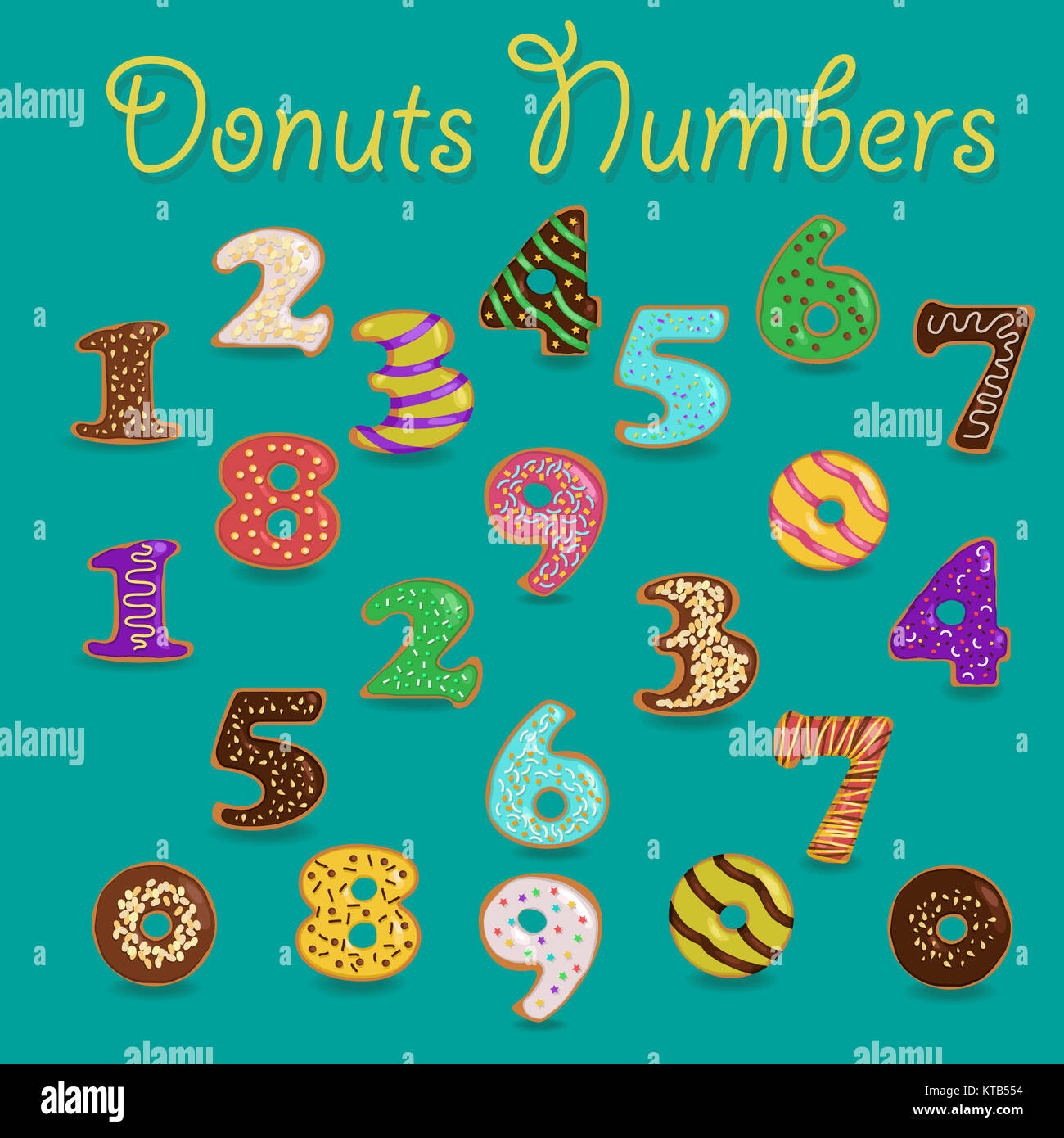 Colorful Donuts Numbers Stock Photo - Alamy