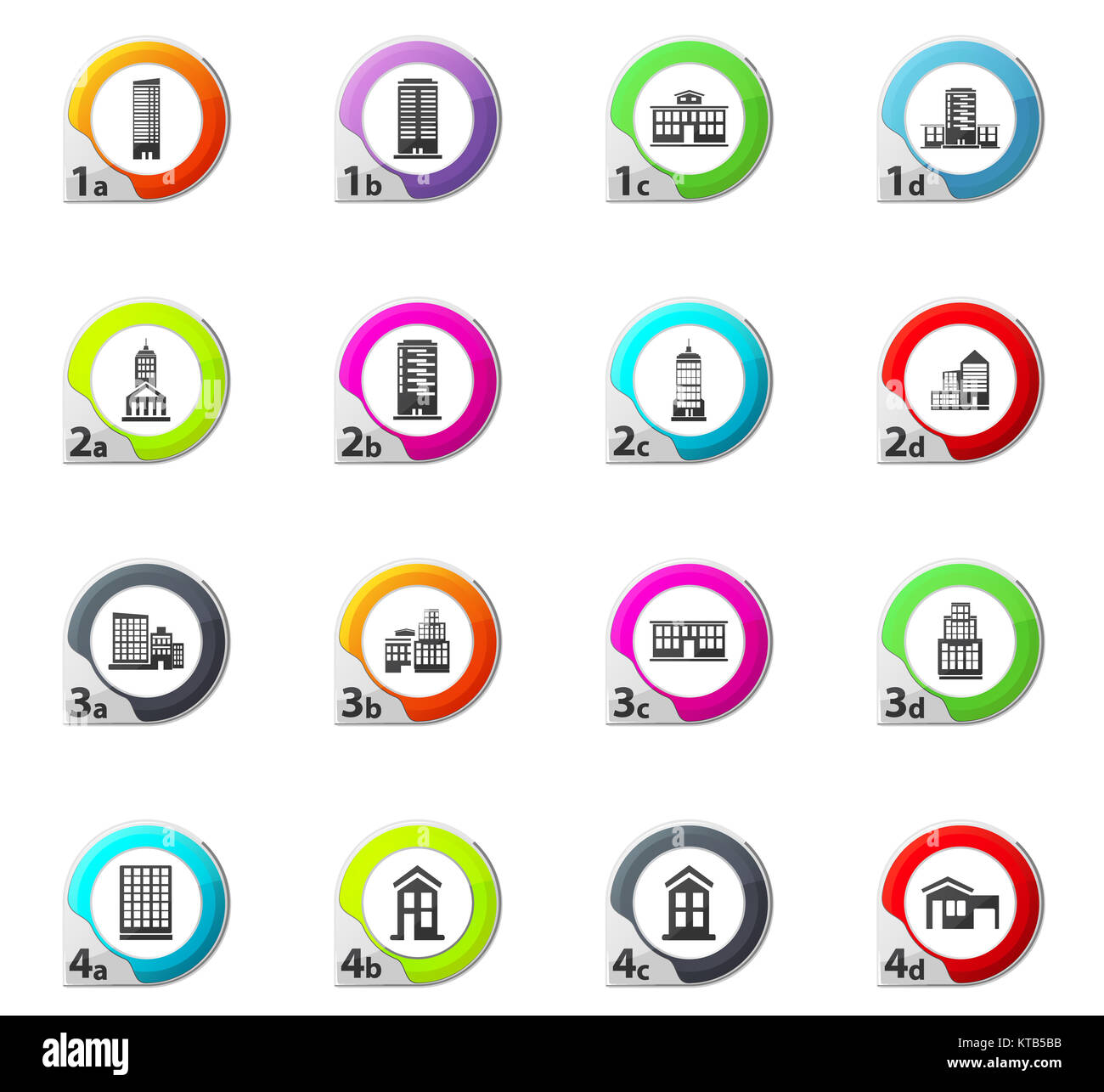 Buildings icons set Stock Photo - Alamy