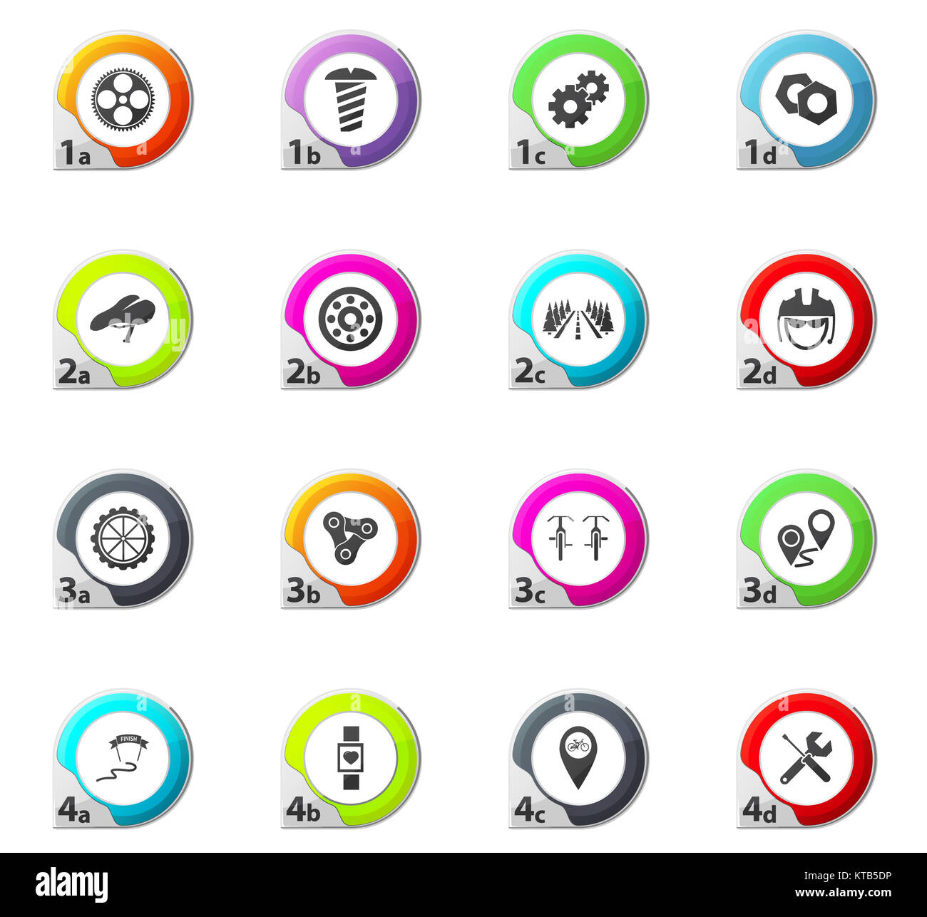 Bicycle icons set Stock Photo - Alamy